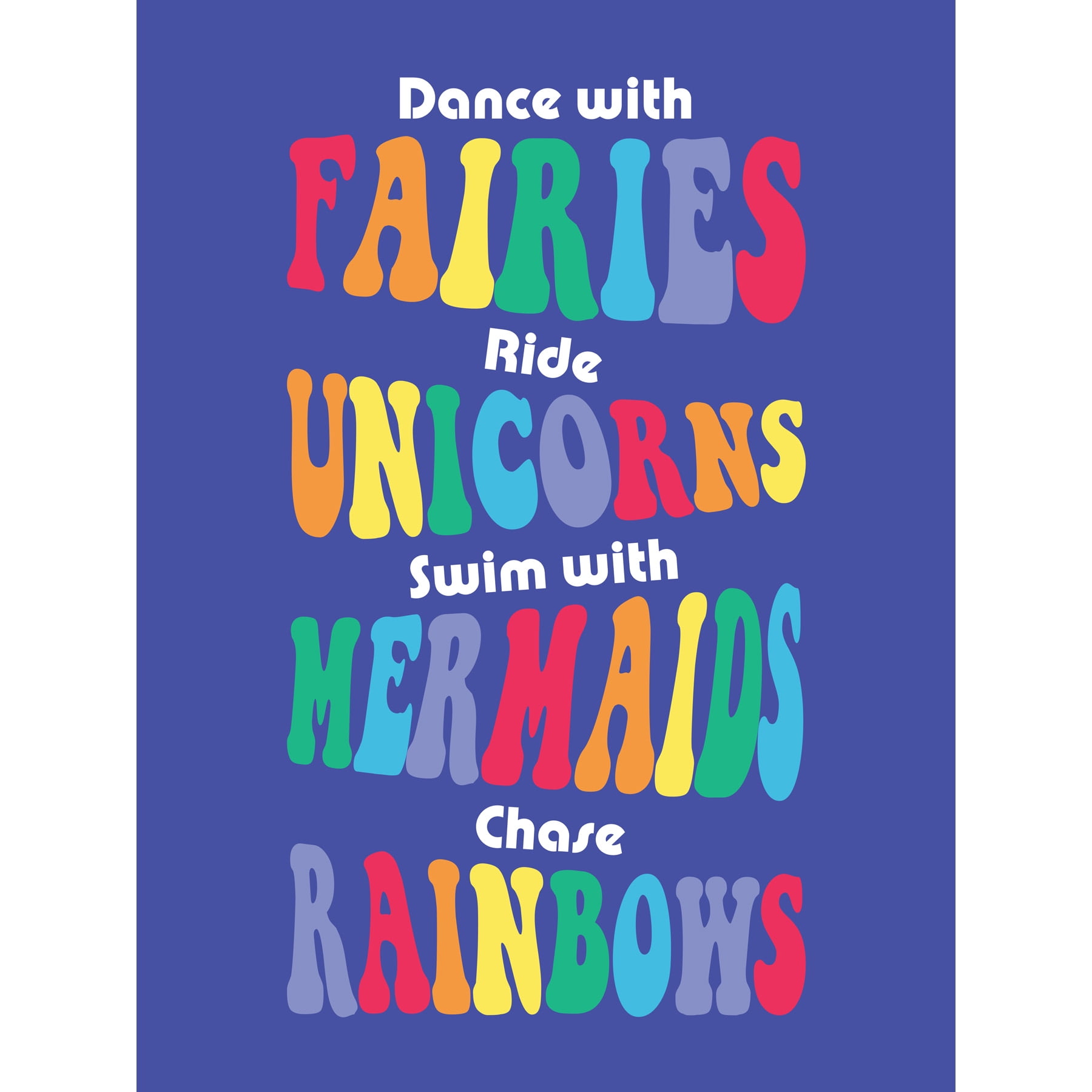 Fairies Unicorns Mermaids Rainbows Large Wall Art Print - Walmart.com