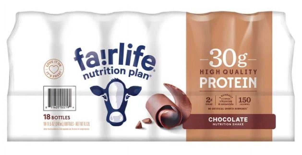 Fairlife Nutrition Plan, 30g Protein Shake, Chocolate, 11.5 fl oz, 18 ...