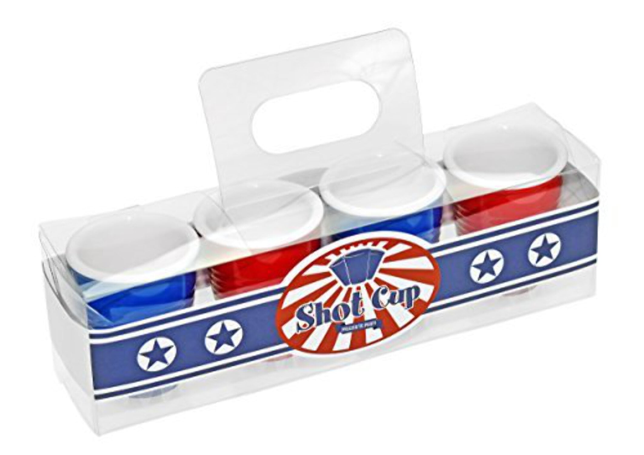 Fairly Odd Novelties Red & Blue Redneck Party Shot Glasses, 2oz Hard ...