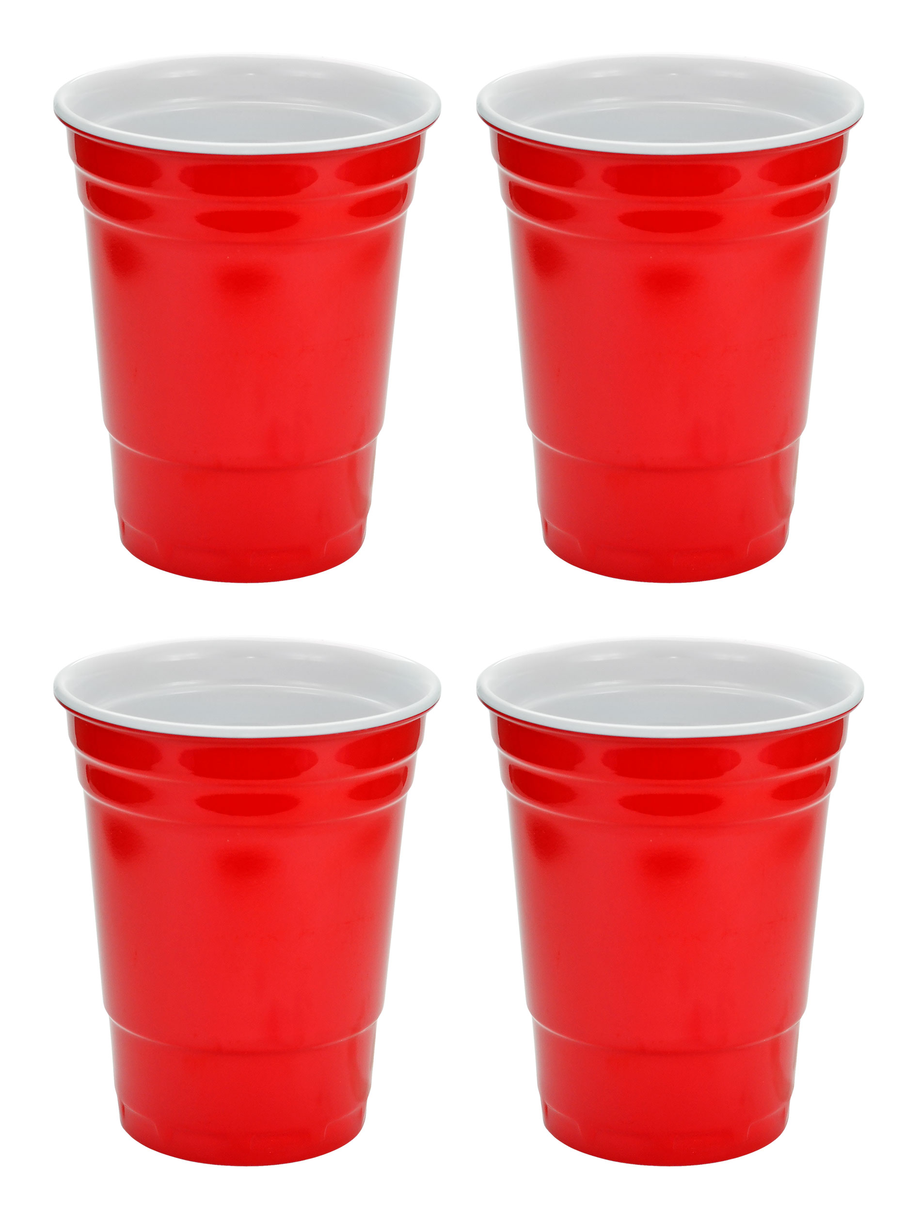 Fairly Odd Novelties Red Hard Plastic Cup 16oz, 4 Pack - Walmart.com