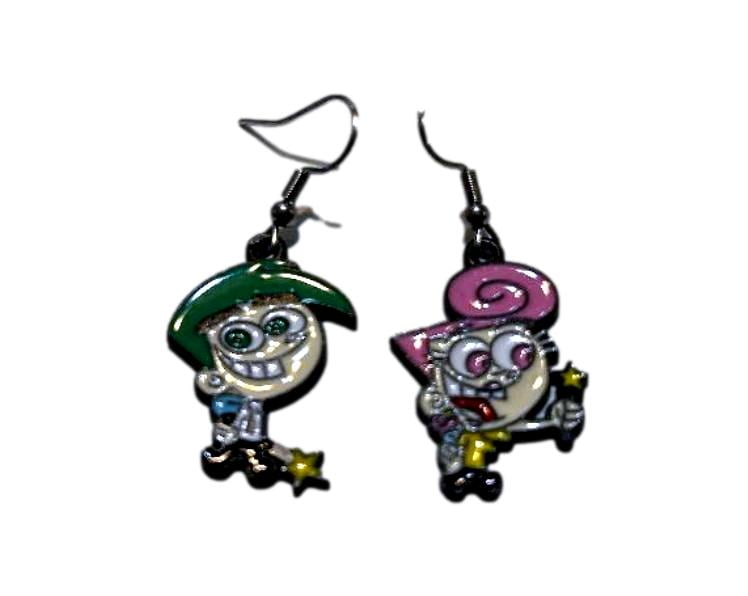 Fairly Odd Parents Cosmo and Wanda Enamel Metal French Wire Earrings ...