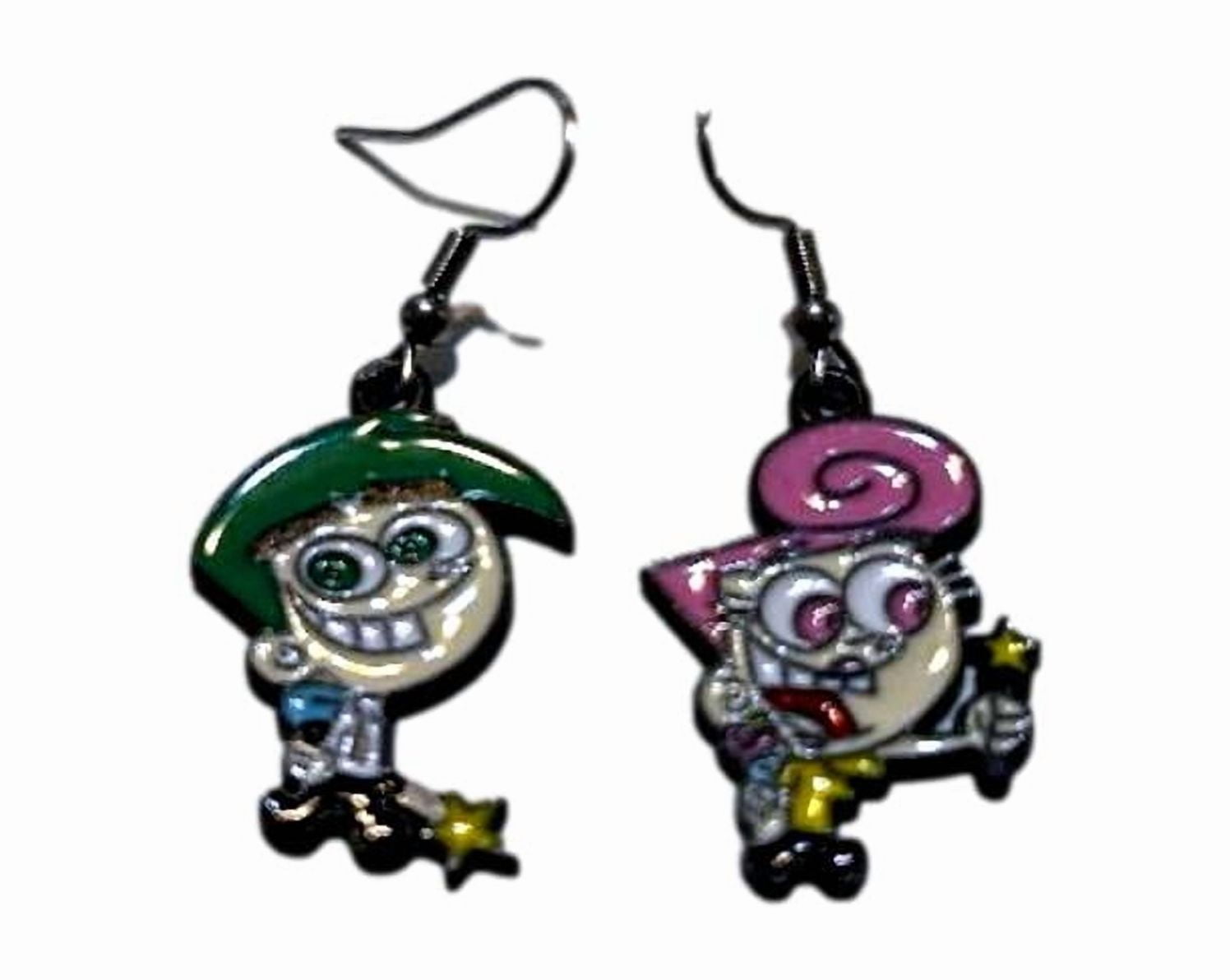 Fairly Odd Parents Cosmo and Wanda Enamel Metal French Wire Earrings ...