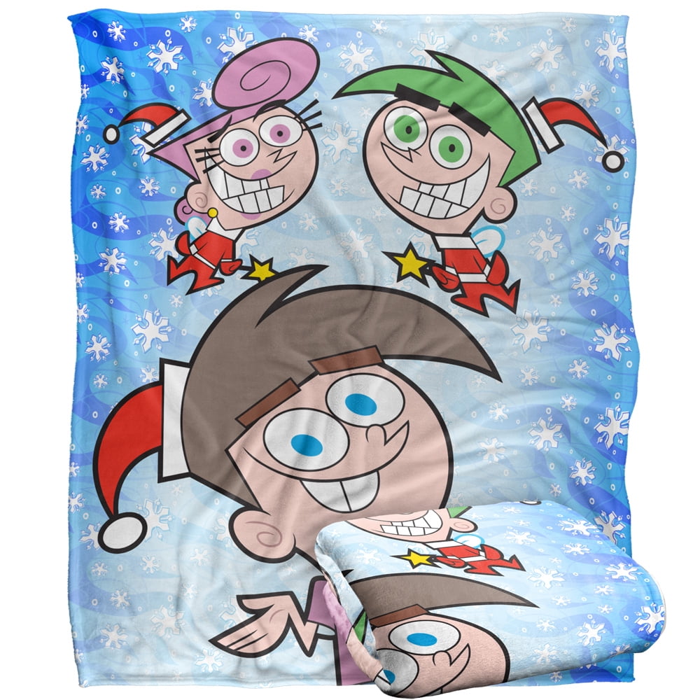 Fairly OddParents Blanket, 50'x60' Merry Fairy Timmy Wanda Cosmo Silky Touch Super Soft Throw ...