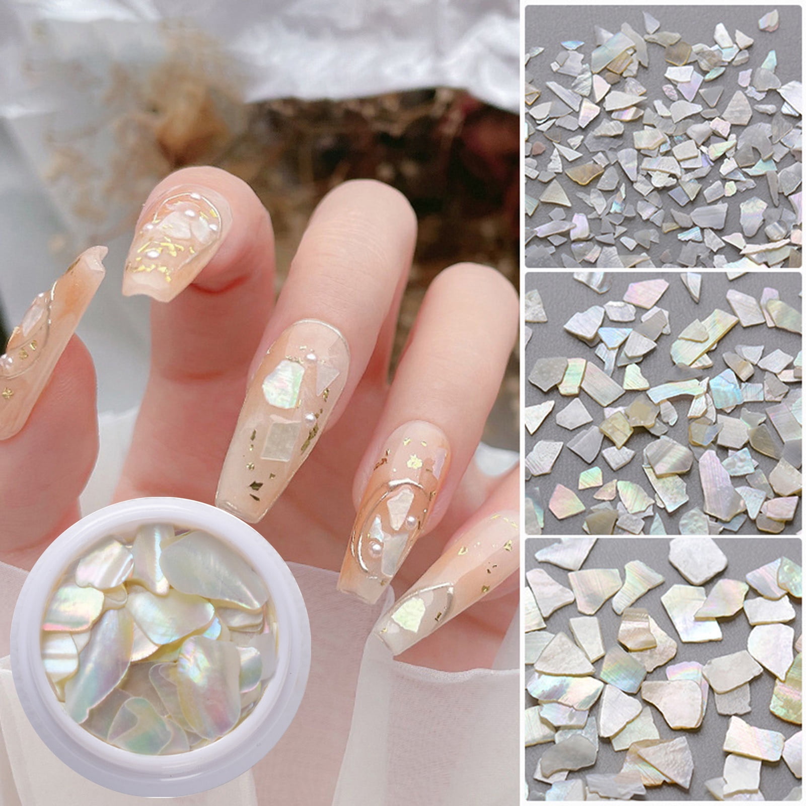 Fairnull 1 Box Nail Shells Irregular 3D Effect Flashing Crushed Stone ...