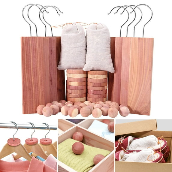 Fairnull 1 Set Cedar Block Ball Wavy Hook Natural Aromatic Closets ...