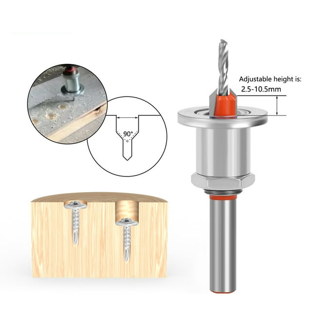Fairnull 1 Set Countersink Drill Bit Conventional Round Design Alloy ...