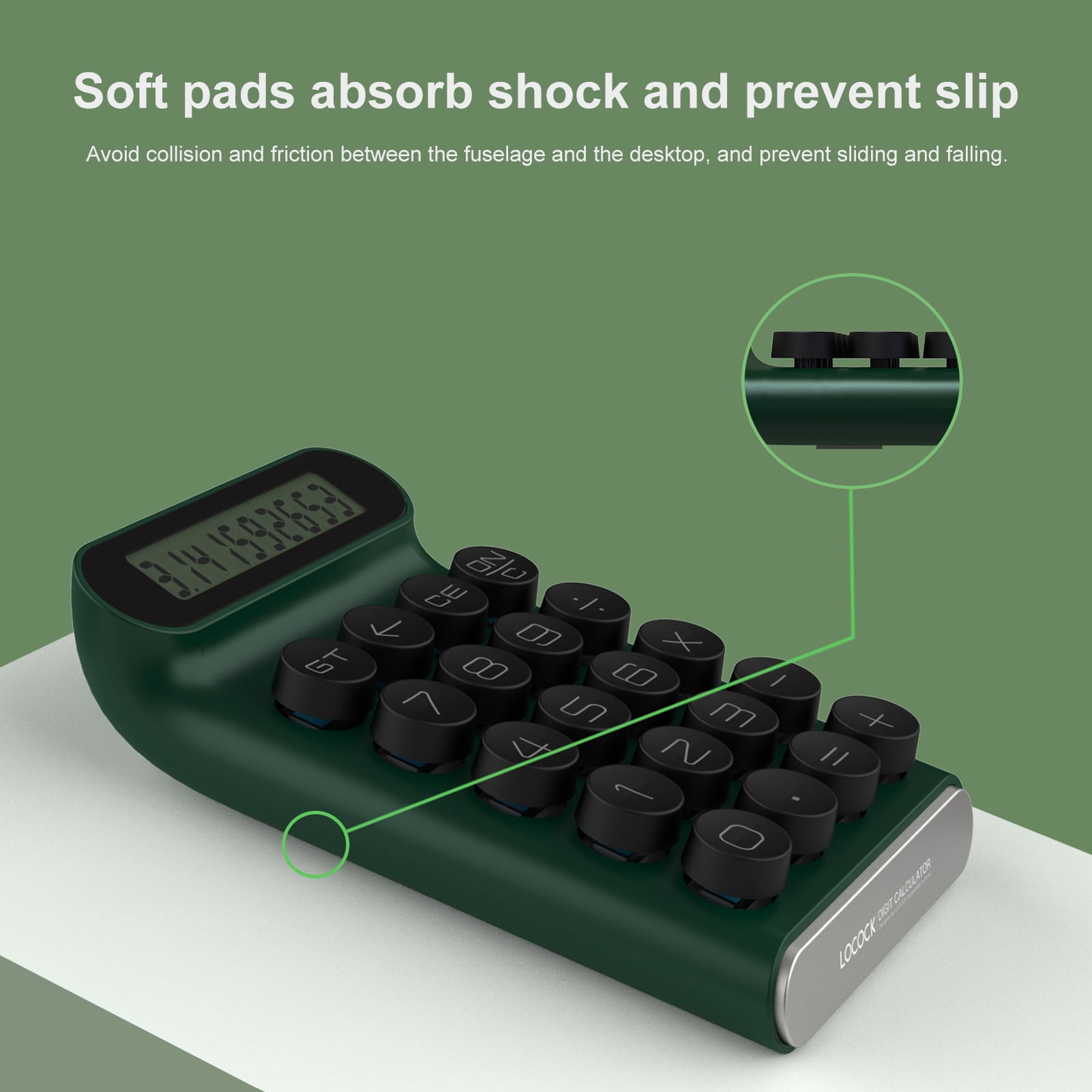 Fairnull 1 Set Green Axis Calculator Crisp Feel Rounded Texture ...