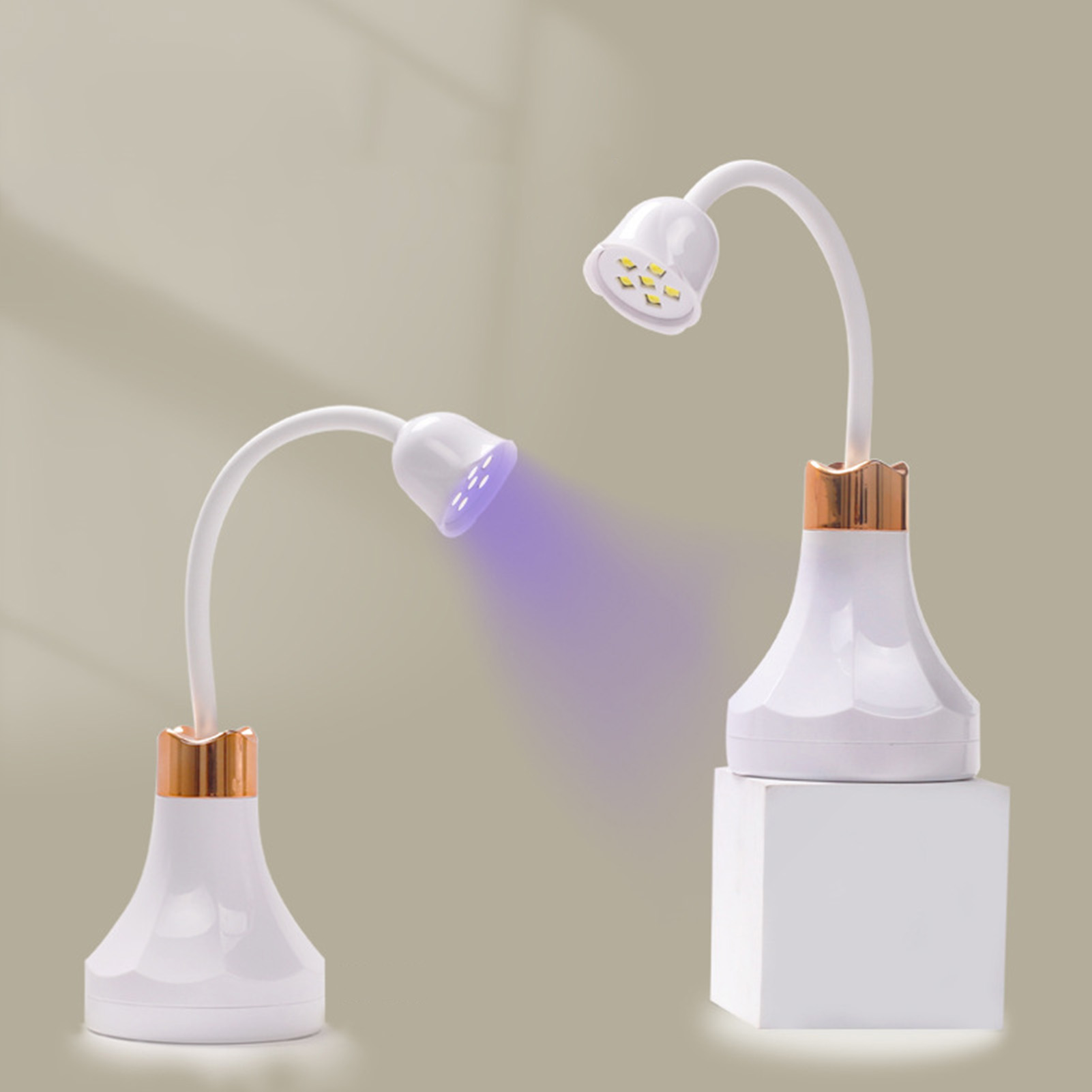 Fairnull 1 Set Nail LED Lamp Dual Light Source 360-Degree Bendable Non ...