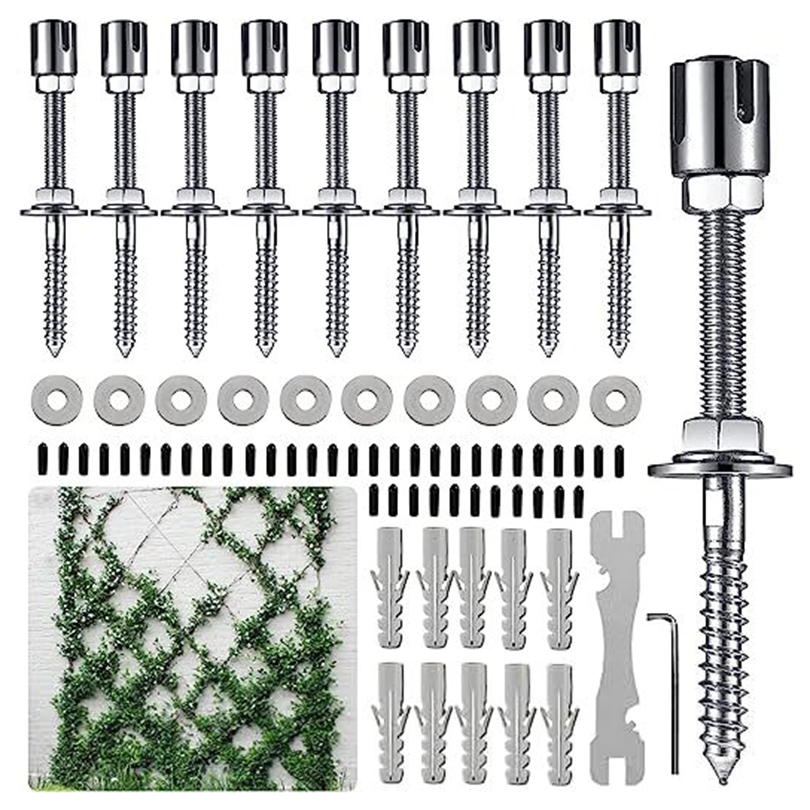 Fairnull 1 Set Plant Climbing Rope Stainless Steel Plant Support ...