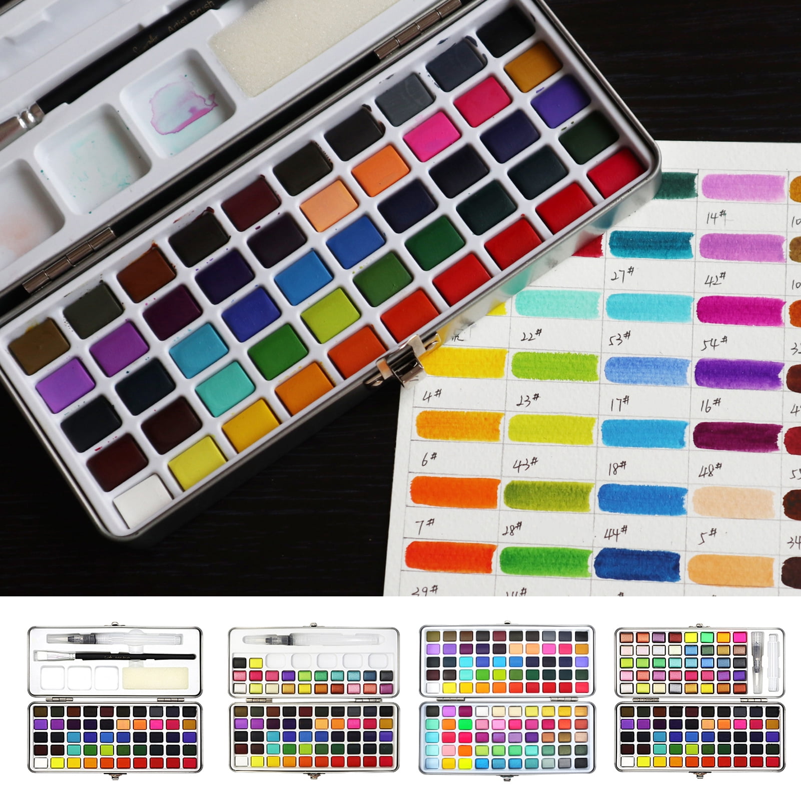 Fairnull 1 Set Solid Watercolor Set Solid Concentration 50/72/90 Colors ...