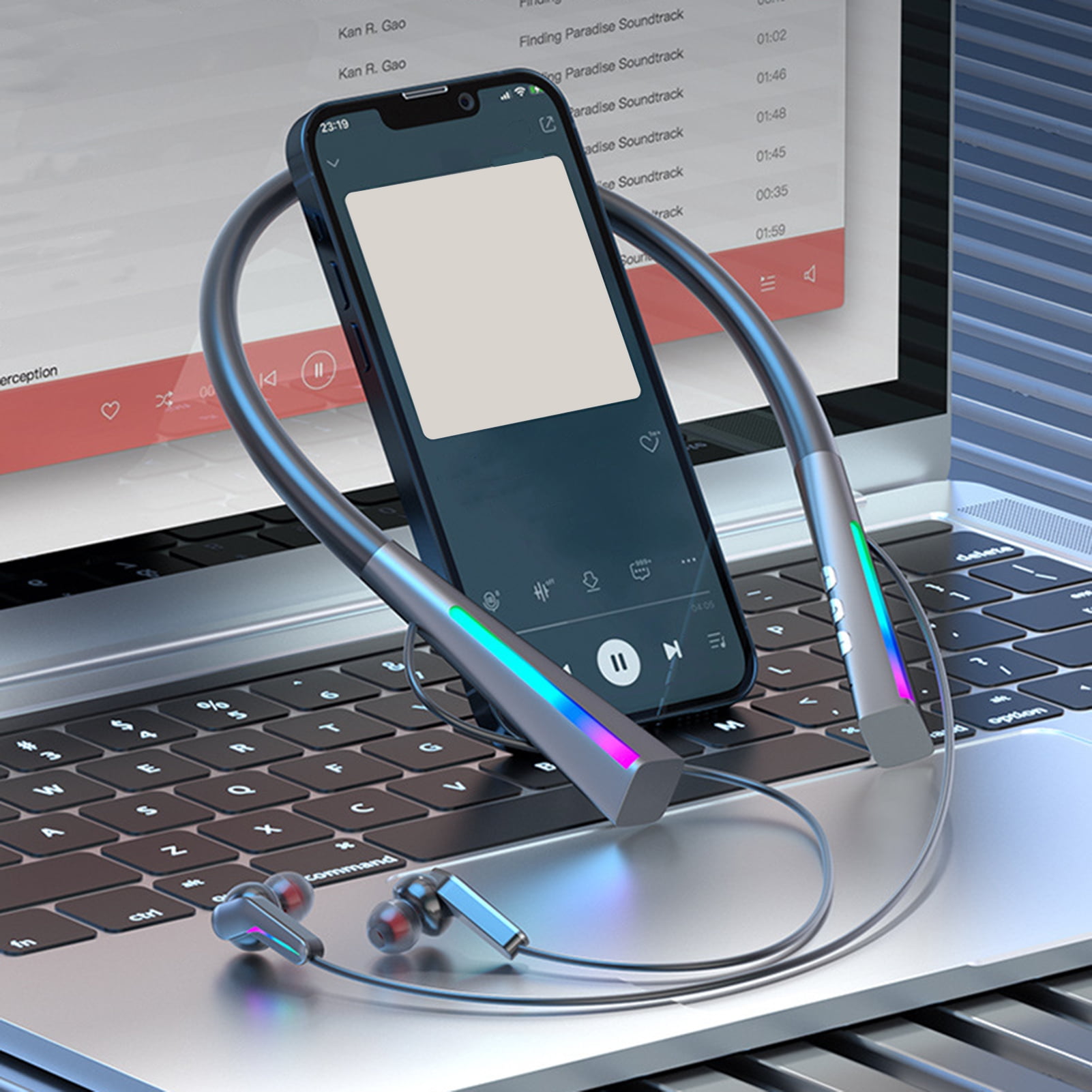 Fairnull 1 Set Wireless Headphones RGB Game Lights Plug And Play ...