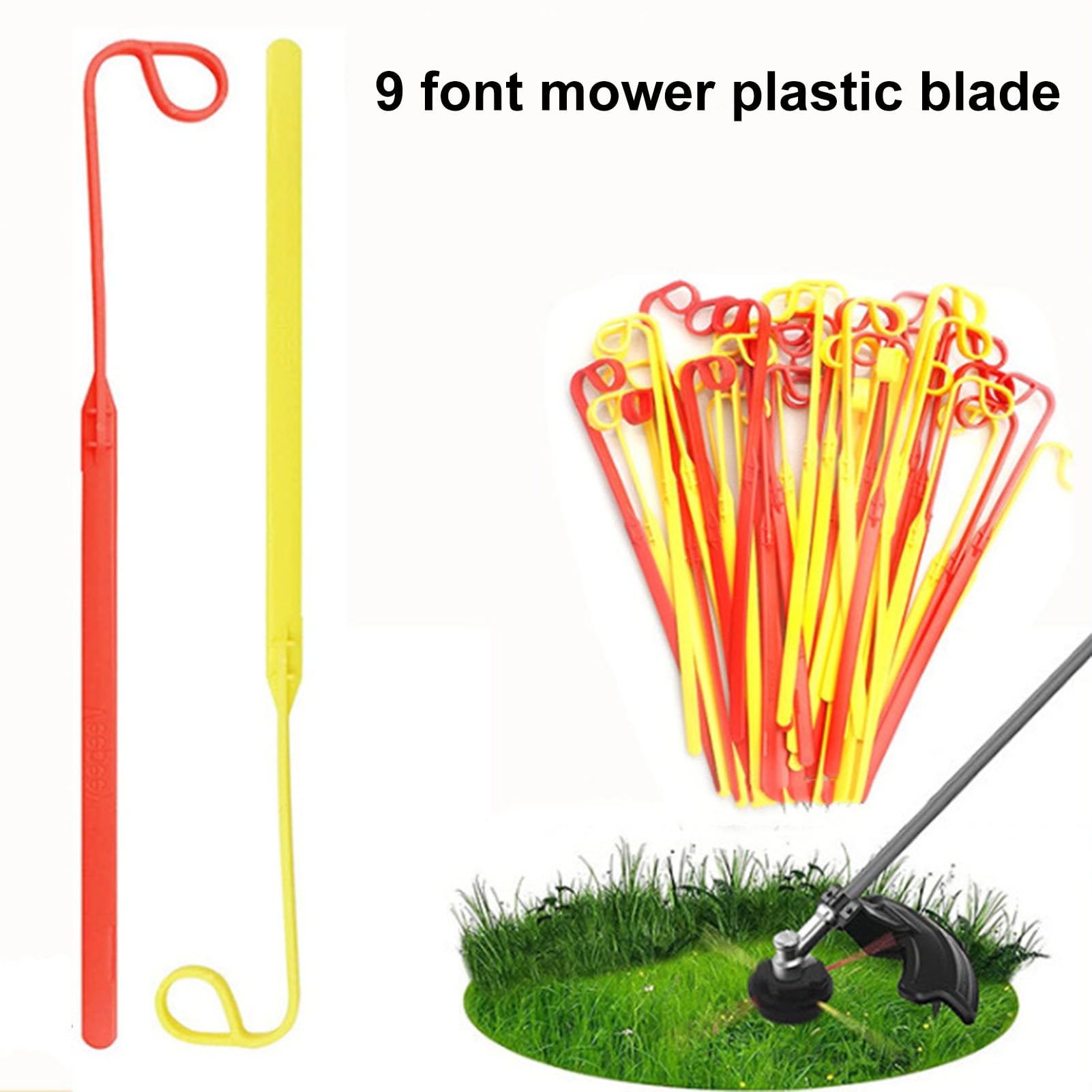 Fairnull 100Pcs 9-shaped Extended Design Mowing Blades Sharp Wear ...