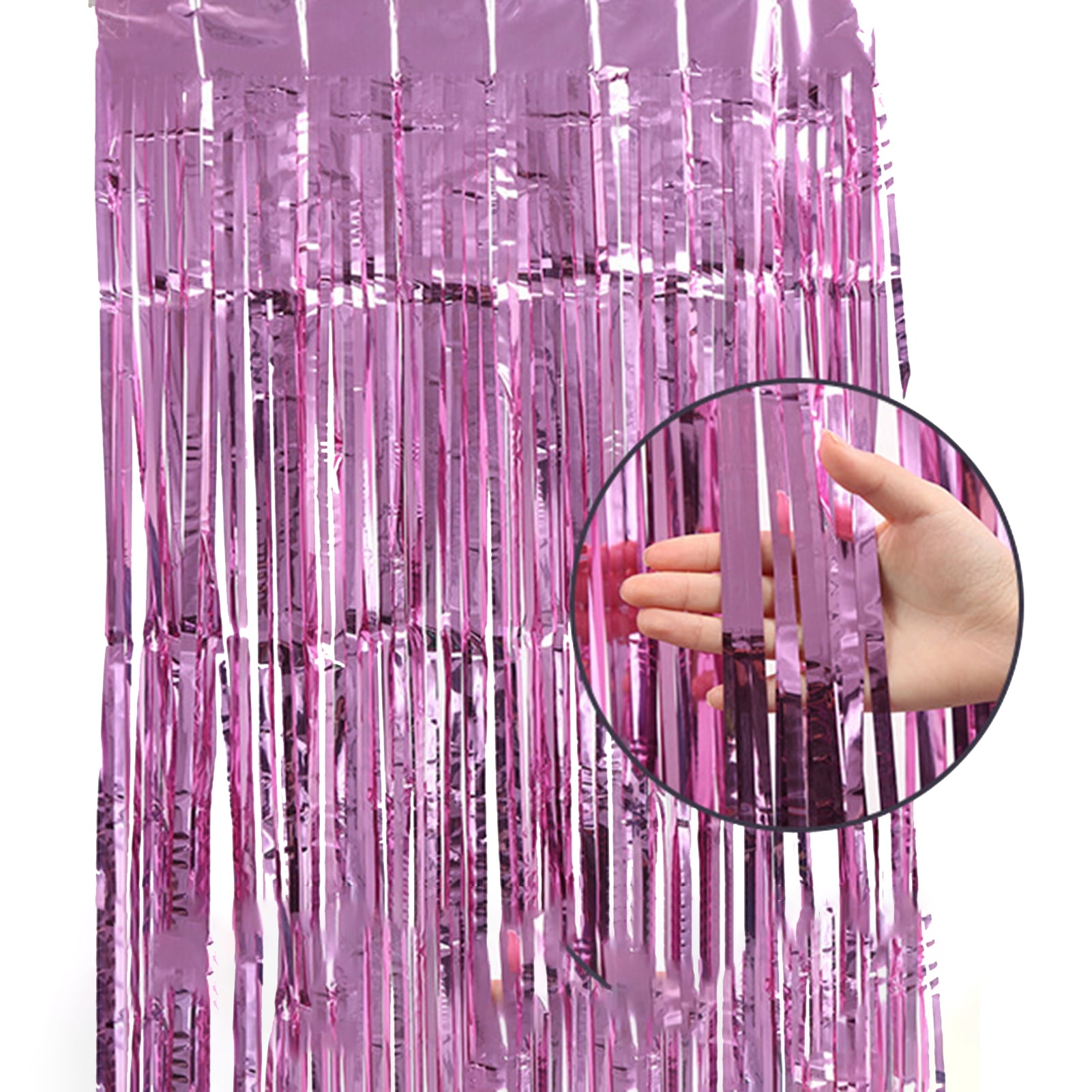 Fairnull 100x200cm Party Curtain Glossy Uniform Color Aluminium ...