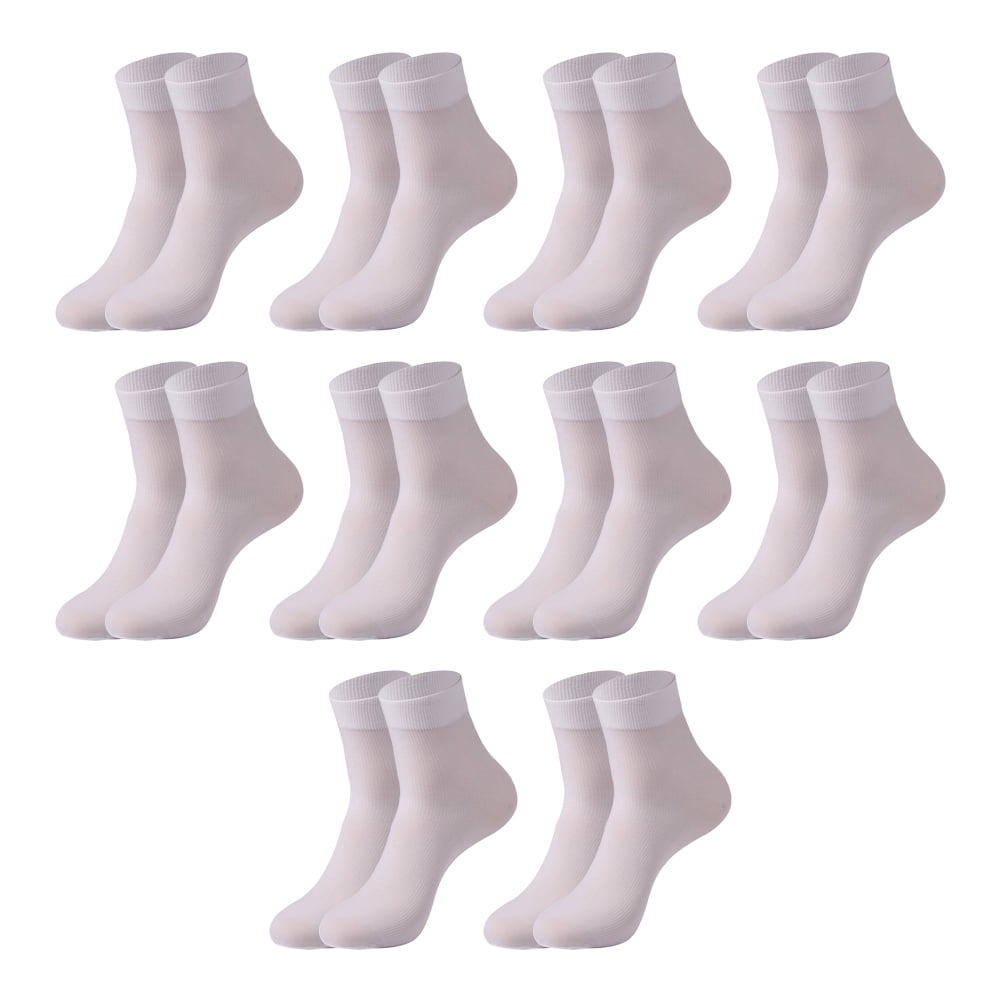 Fairnull 10Pairs Women Men Disposable Solid Color Thick Silk Socks for ...