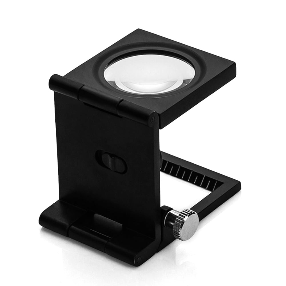 Fairnull 10X Foldable 2 LED Light Magnifier Magnifying Glass Lens Scale ...