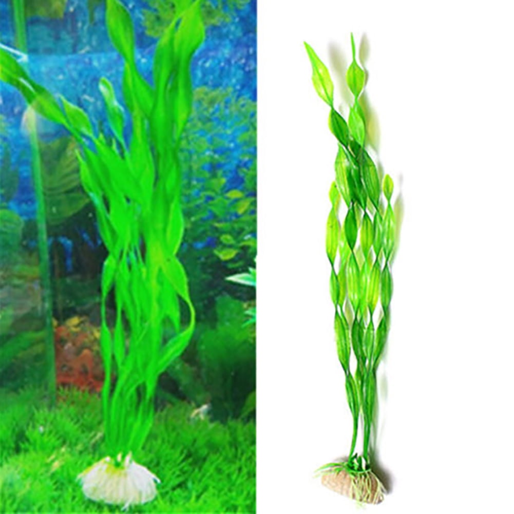 Fairnull 11 inch Plastic Aquarium Fish Tank Decor Artificial Green ...