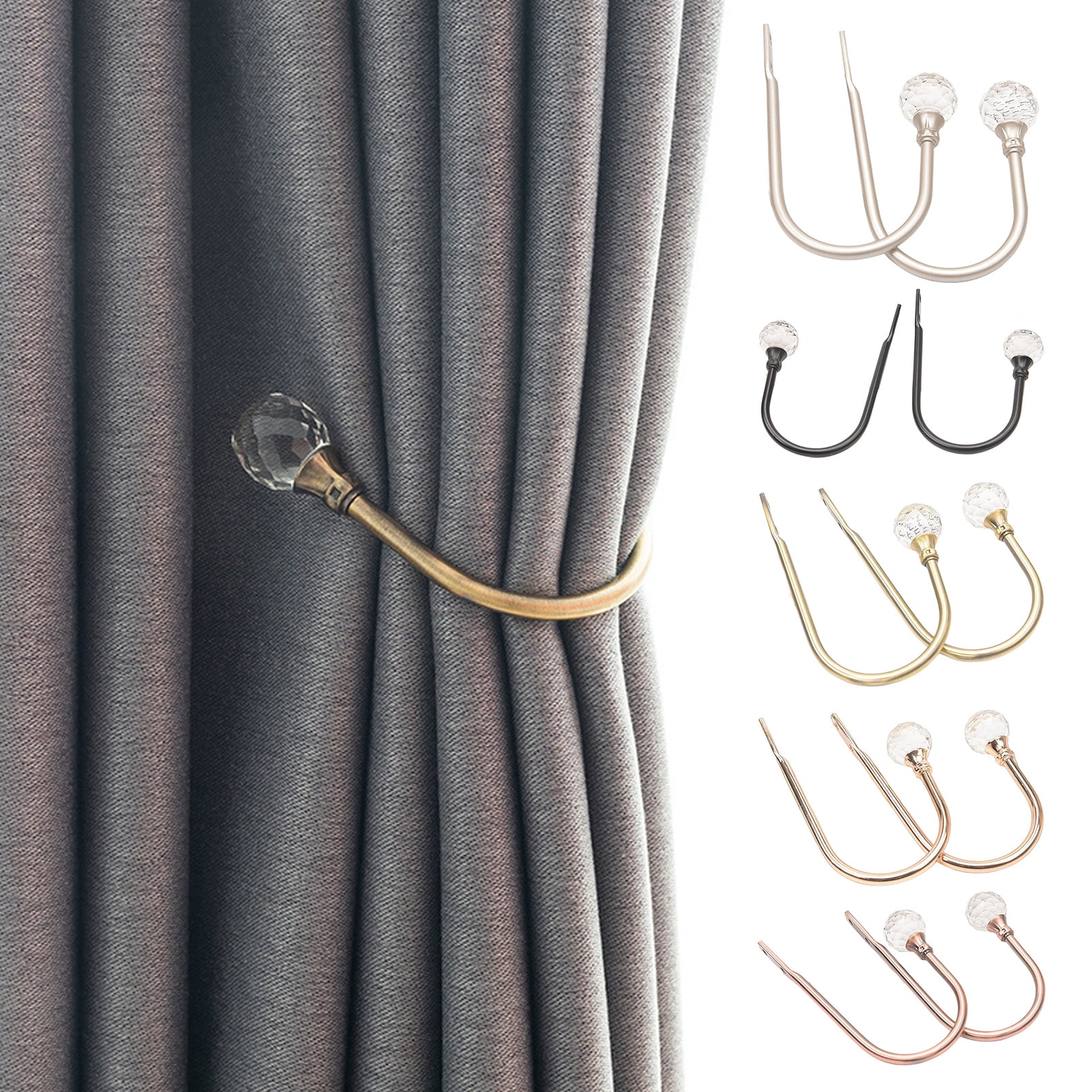 Fairnull 2 Pcs Curtain Hooks High Strength Stainless Wall Mounted ...