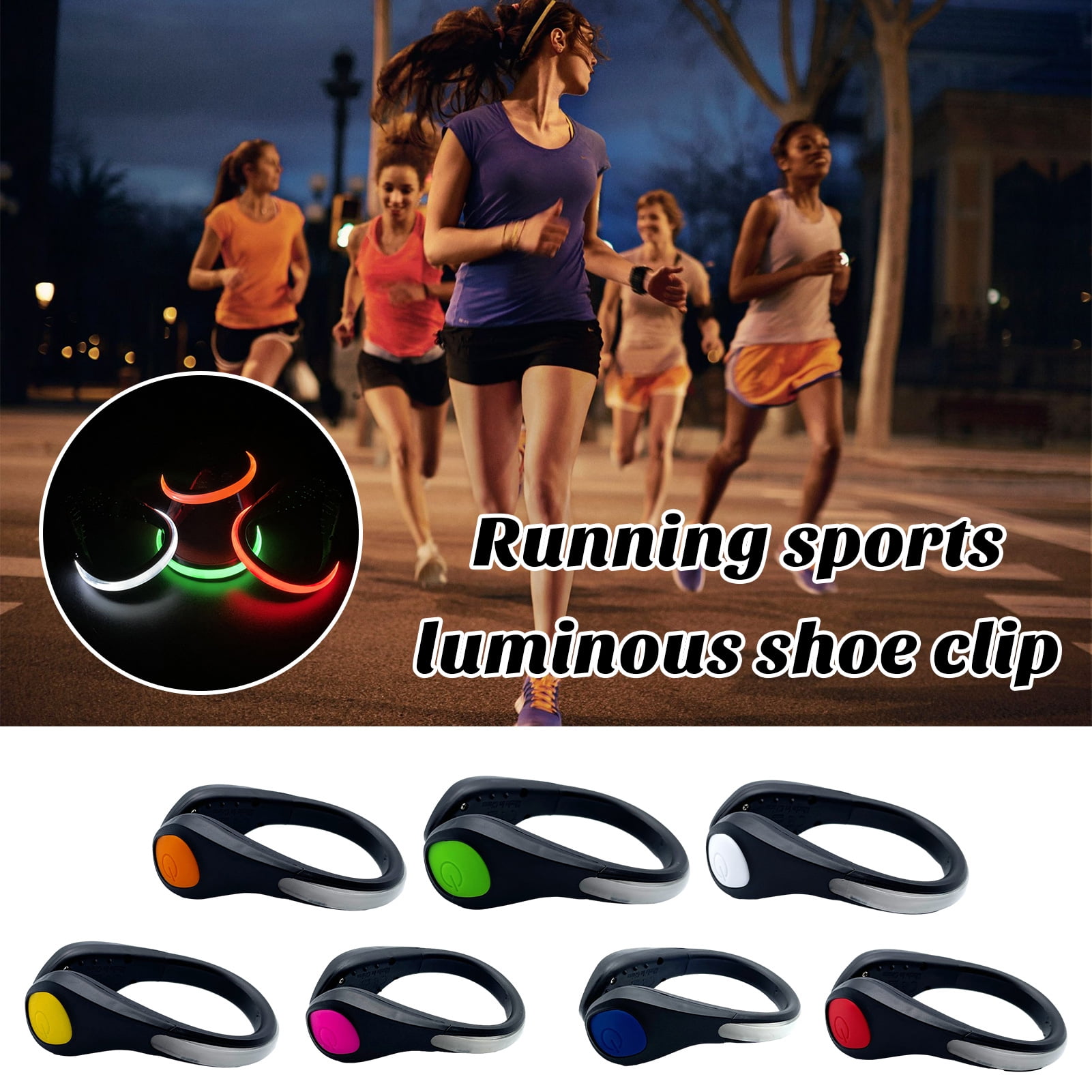 Fairnull 2 Pcs Runner Shoes Clip Light Sneakers Light for Night Running ...