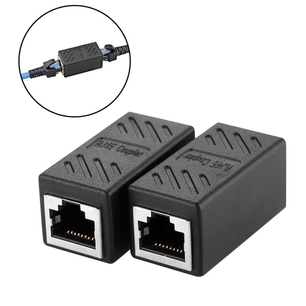 Fairnull 2Pcs RJ45 Female Coupler Cat5/Cat6 LAN Ethernet Cable Extender ...