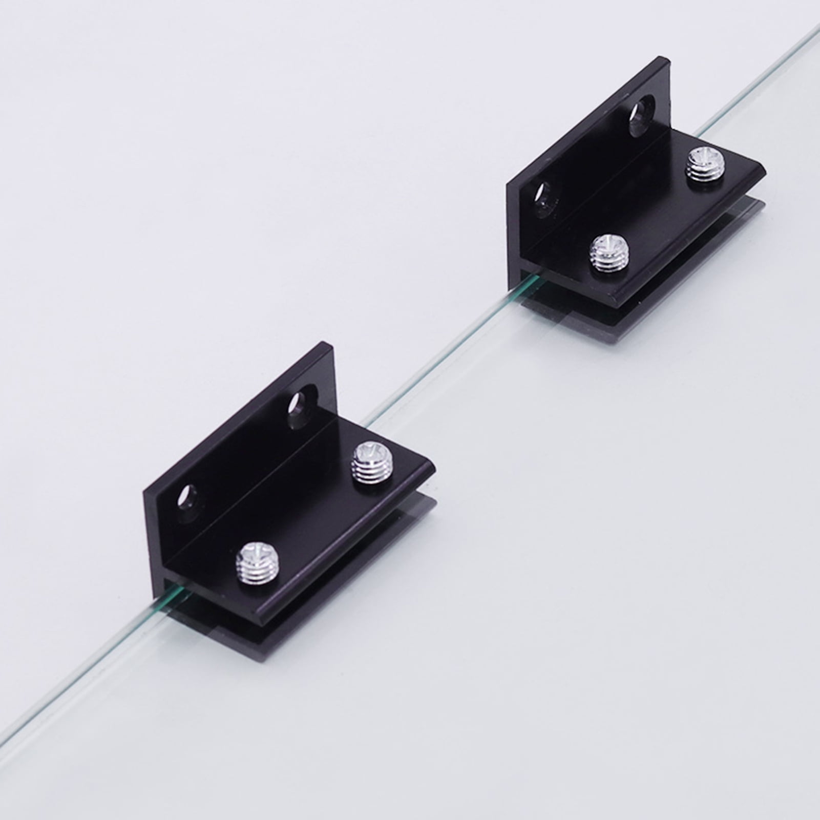 Fairnull 2Pcs/Set Black Glass Clips Flat Strong Bearing Capacity ...