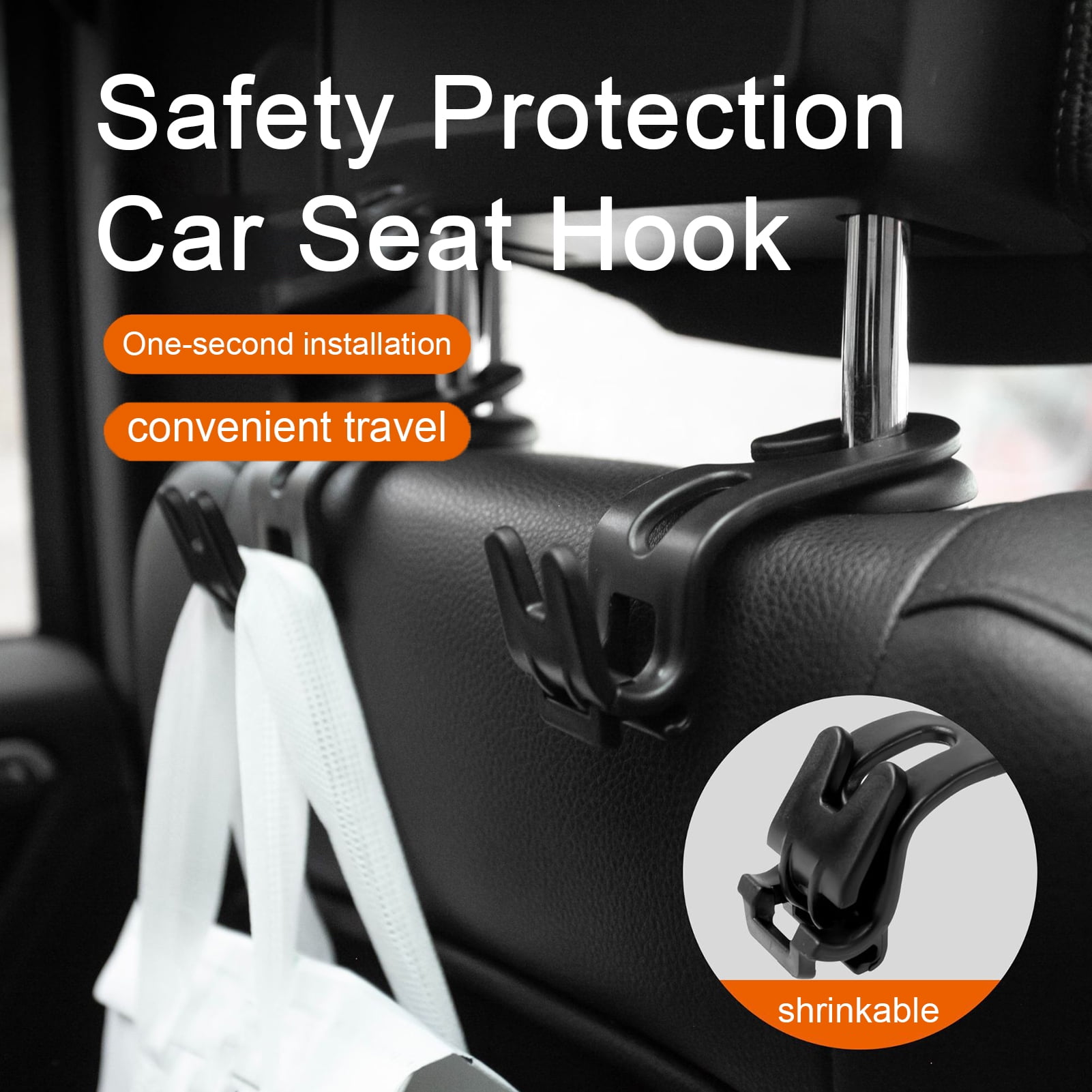 Fairnull 2Pcs Universal Car Seat Headrest Hooks 10kg Load-bearing Heavy ...