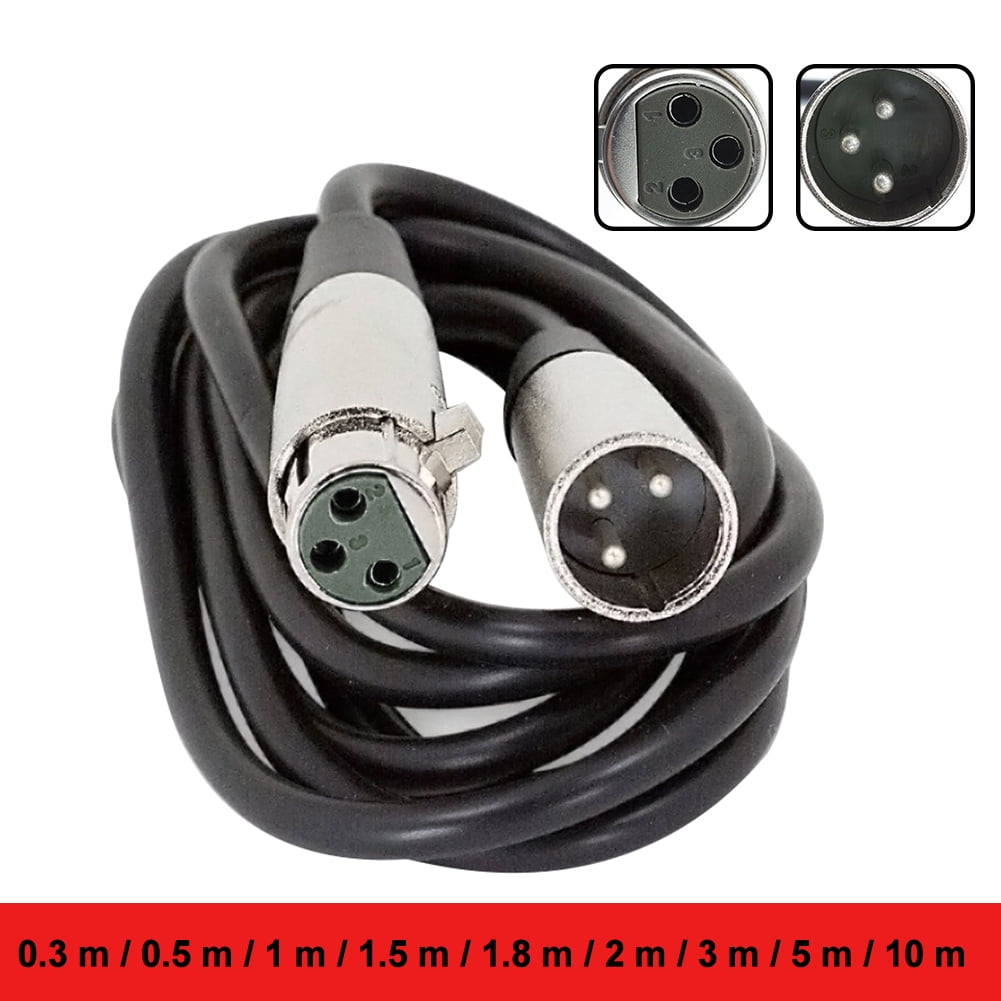 Fairnull 3 Pin XLR Male to Female Microphone Balanced Extension Audio Cord Cable Wire - Walmart.com