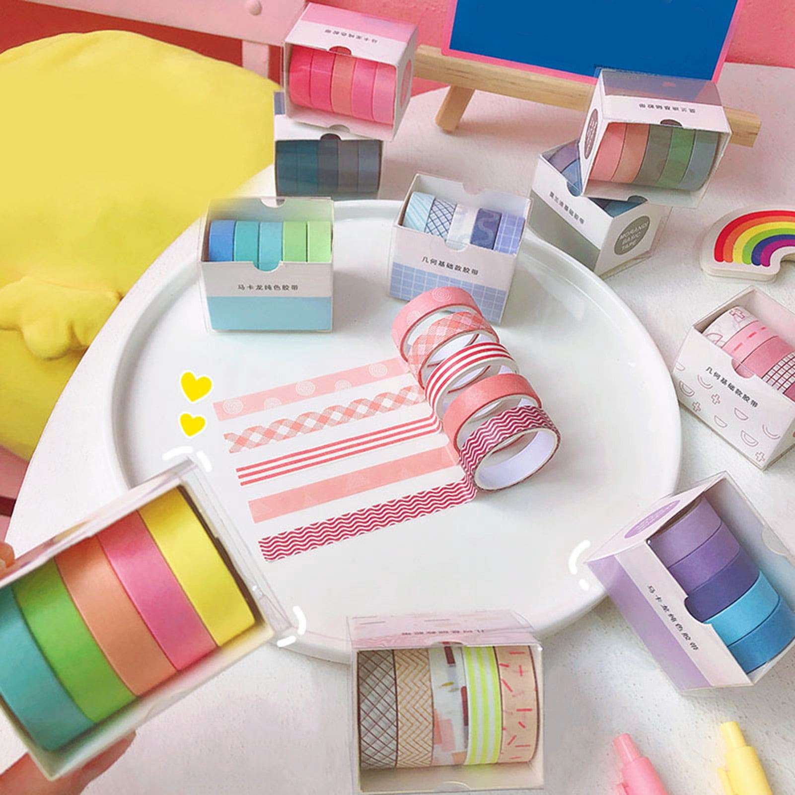 Fairnull 5 Rolls Decal Decorative Nice-looking Washi Macaron Hand ...