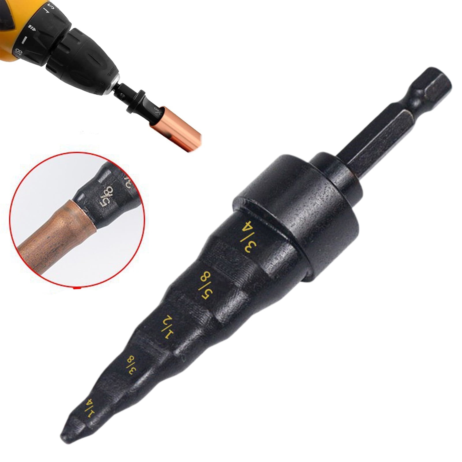 Fairnull 5-in-1 Air Conditioner Copper Pipe Expander Swaging Drill Bit ...