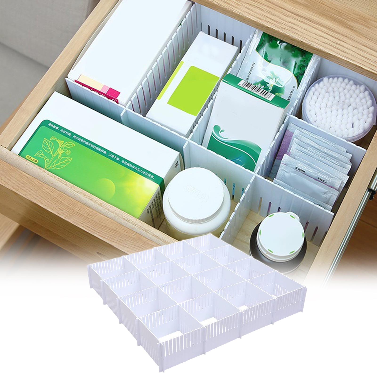 Fairnull 5Pcs Drawer Divider Adjustable DIY Partition Board Space ...