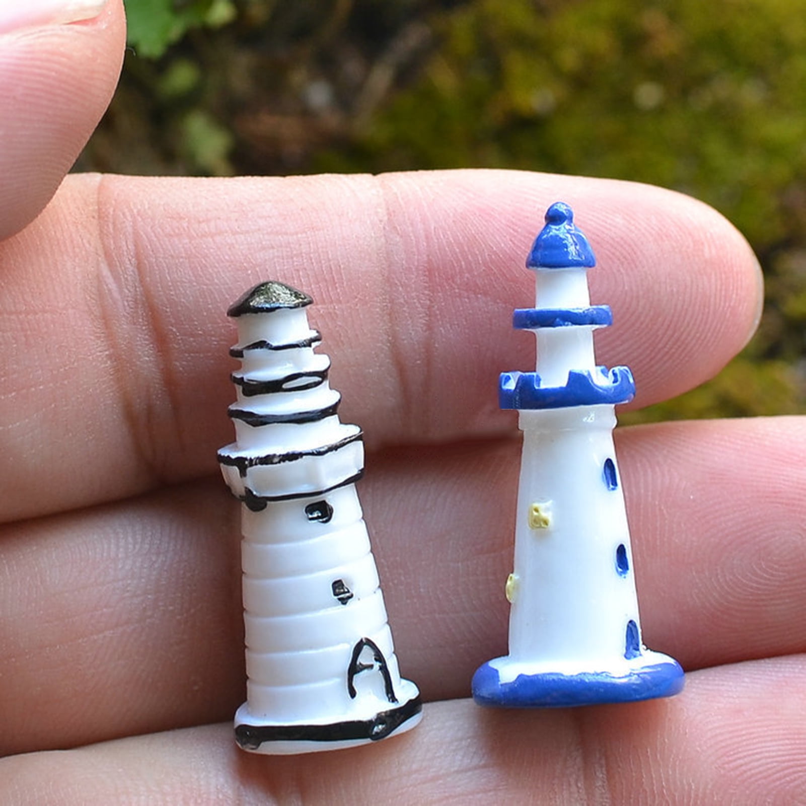 Fairnull 5Pcs Mini Lighthouse Statue Realistic Shape Compact Resin ...