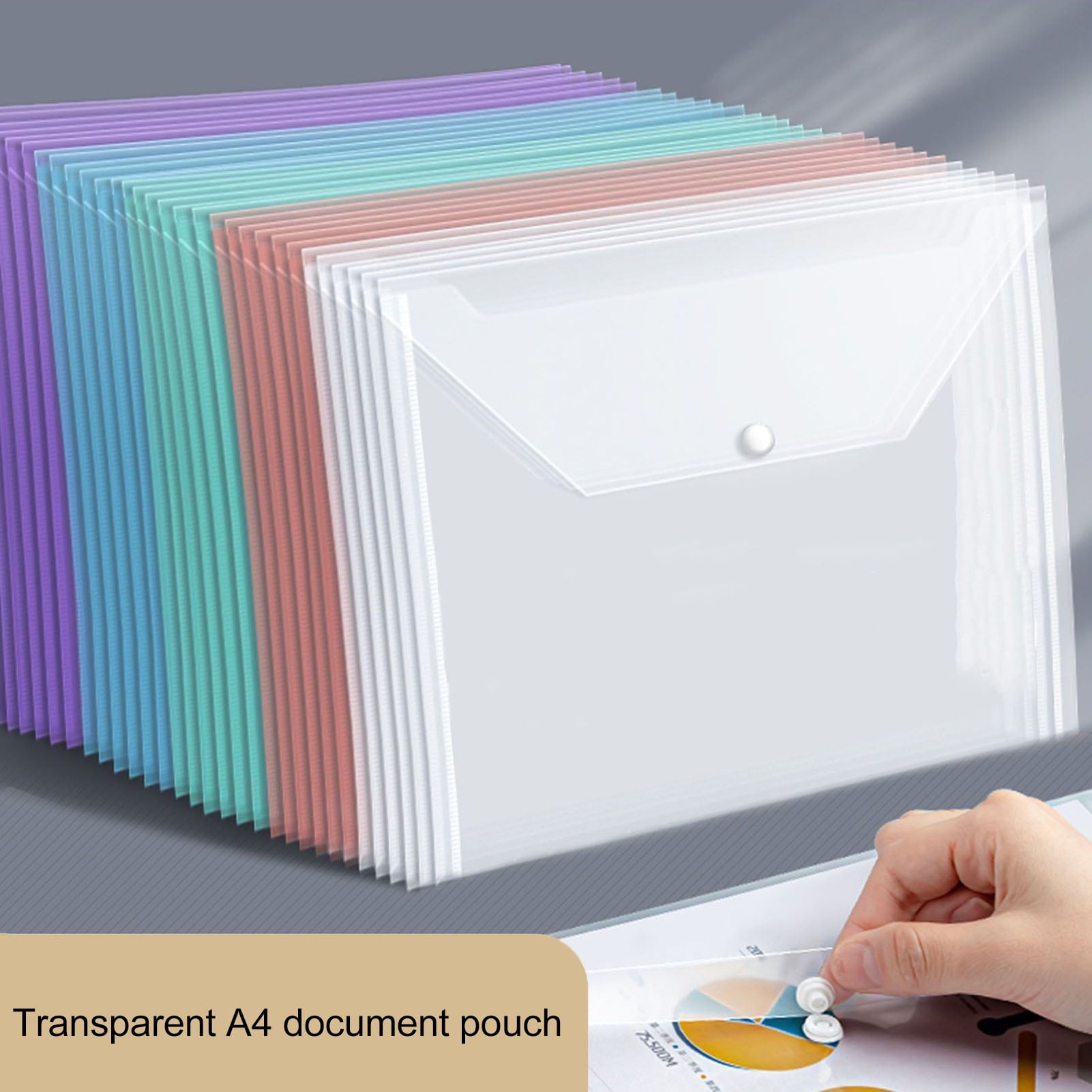 Fairnull 5Pcs Transparent Document Folder A4 Size Test Paper ...