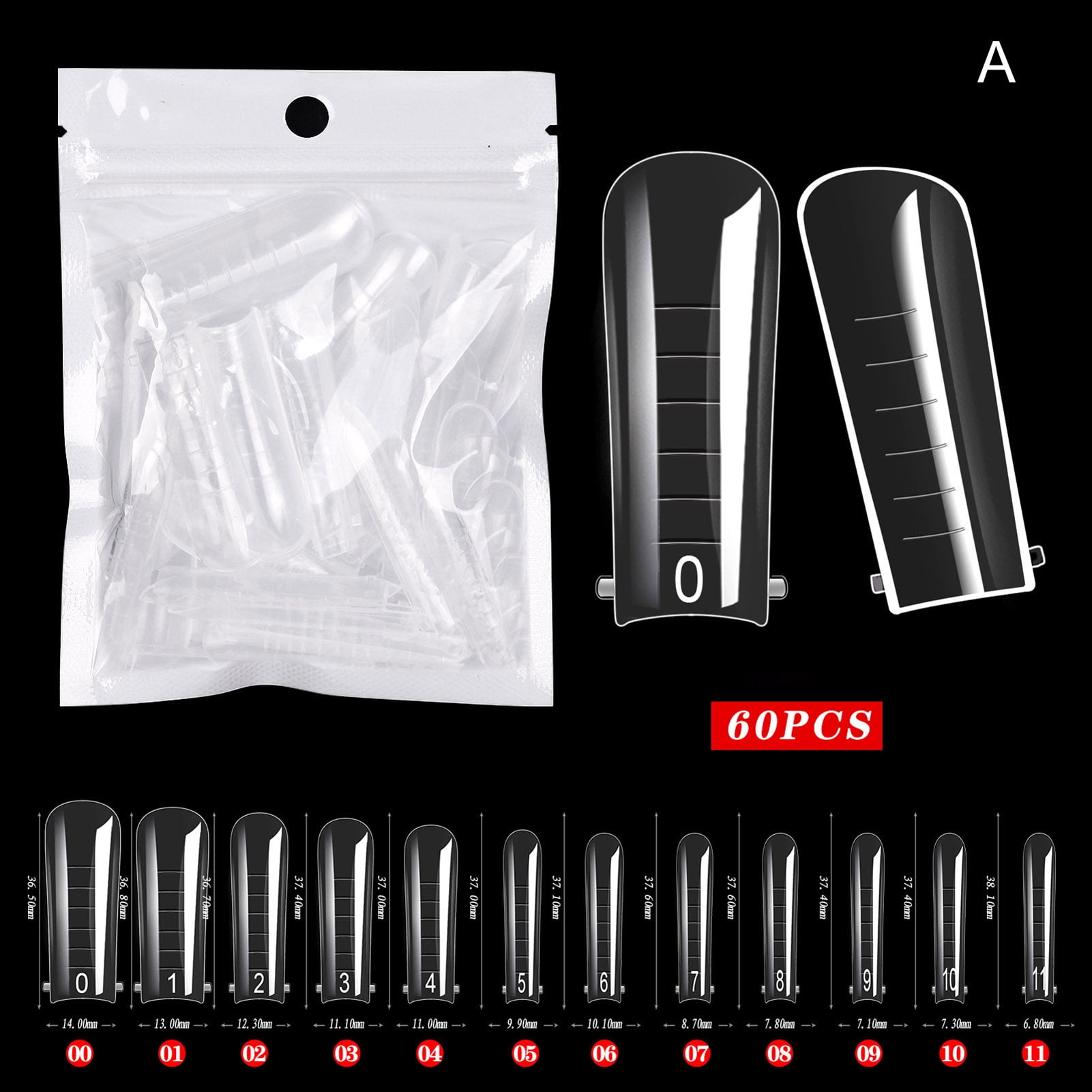 Fairnull 60Pcs Fake Nails Quick Building Removable Harmless Allergy ...