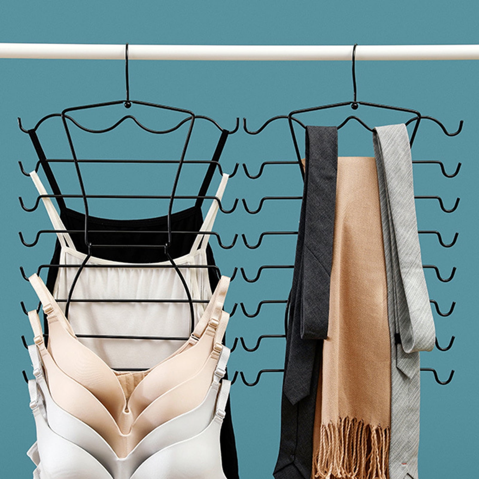 Fairnull 8 Tier Bra Hanger Strong Load-bearing Foldable Closet ...