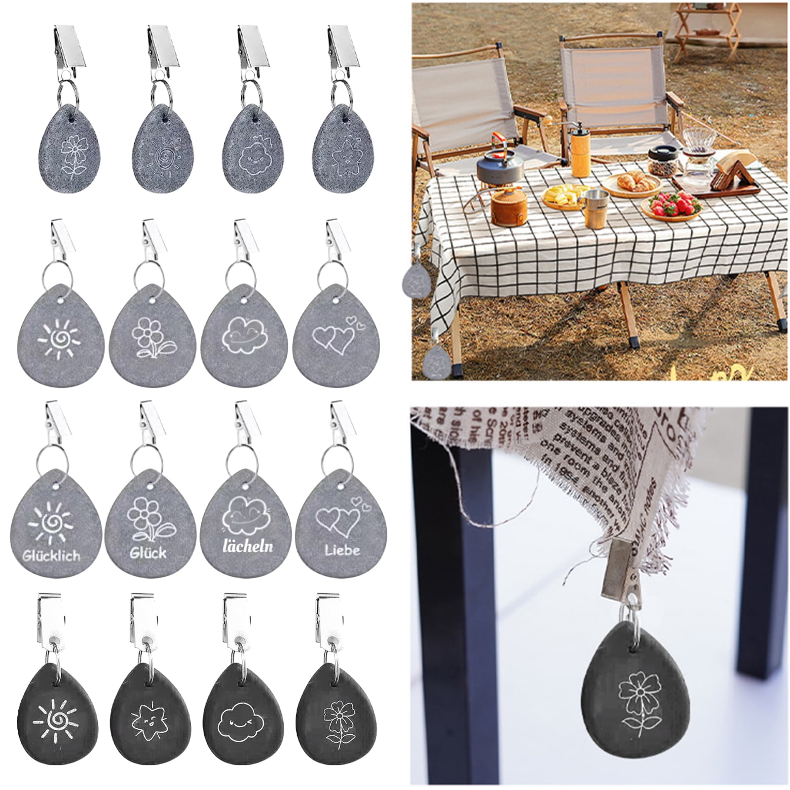 Fairnull 8Pcs/Set Outdoor Tablecloth Weights Flower Sun Cloud Heart ...