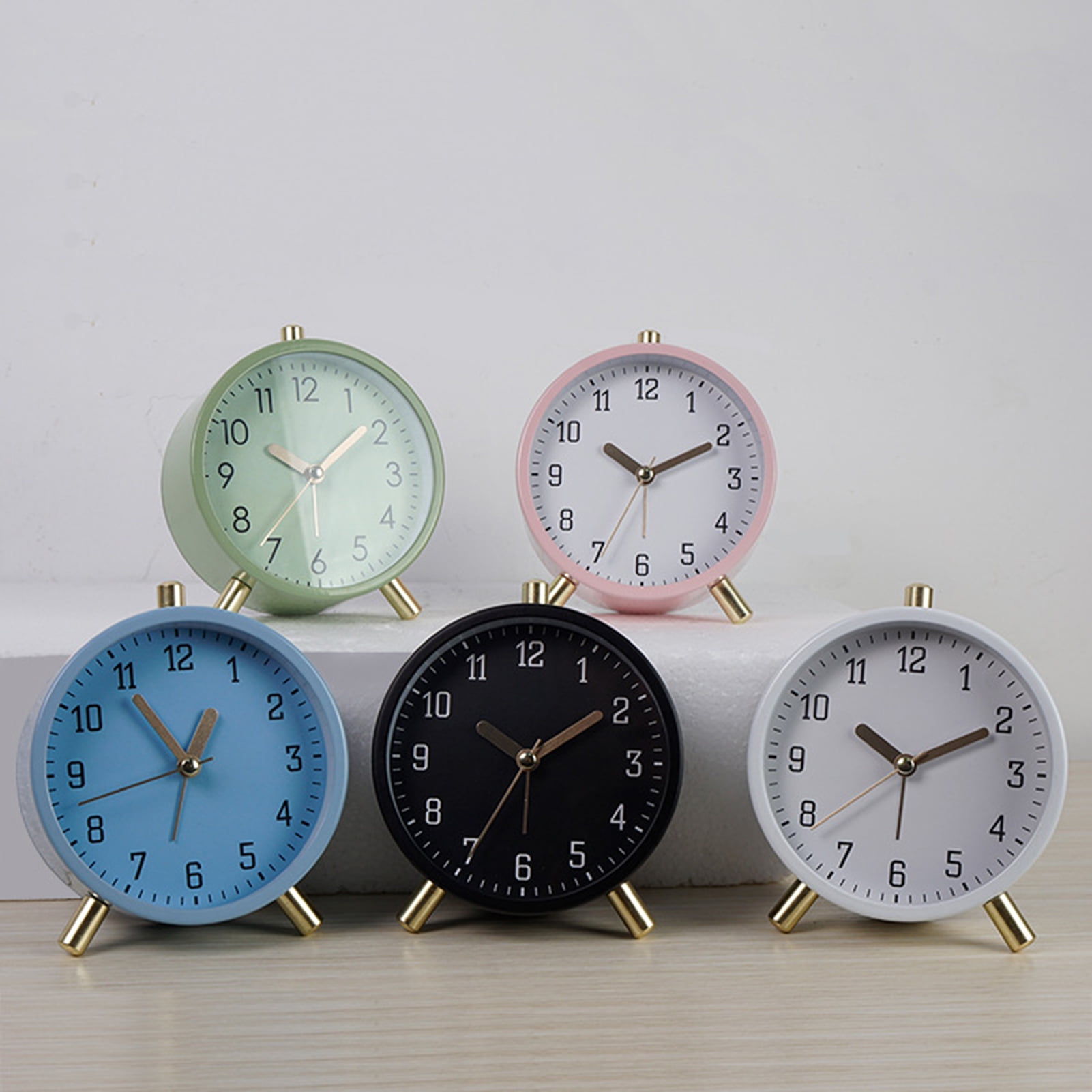 Fairnull Alarm Clock Mute Sweeping Movement Arabic-numeral Dial with ...