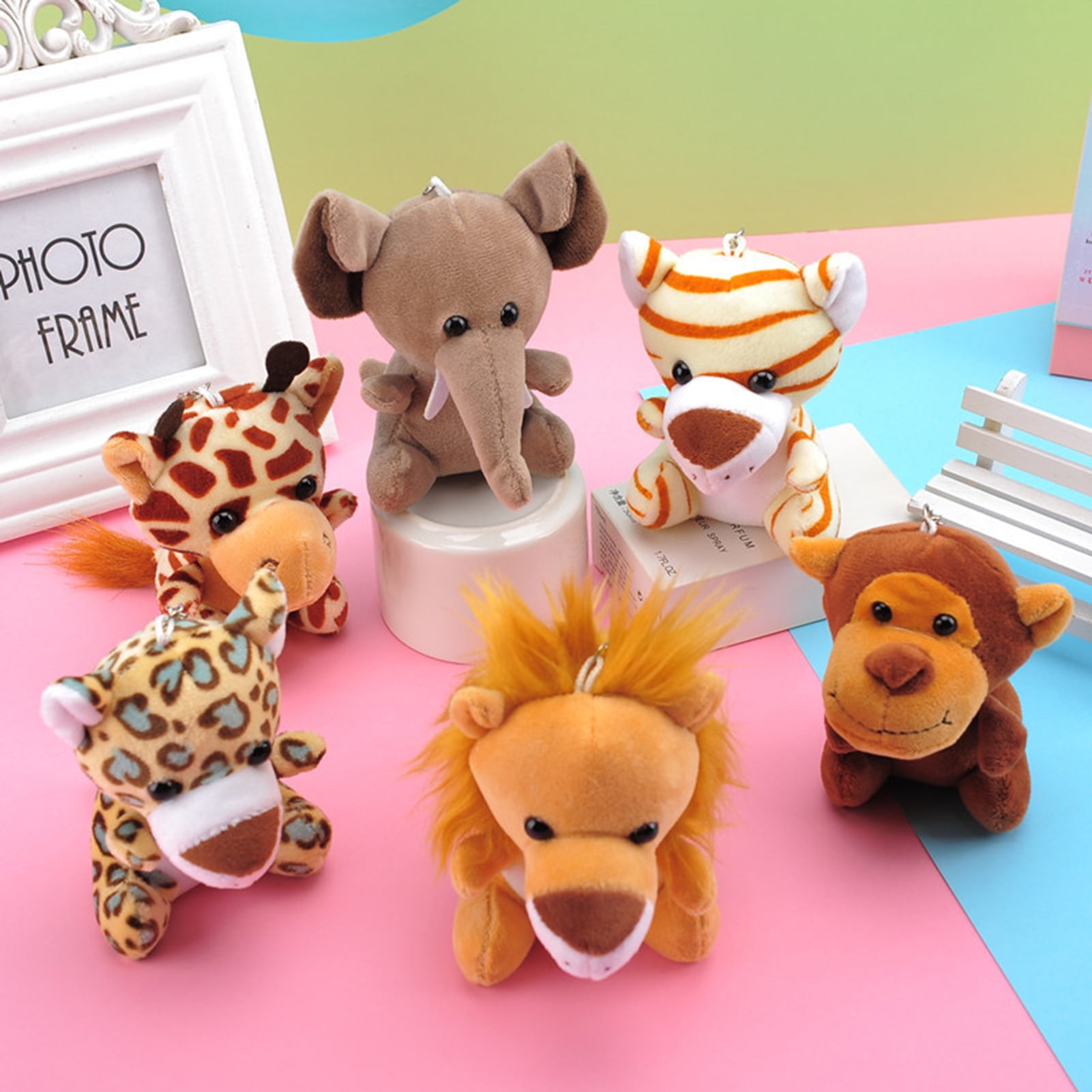 Fairnull Animal Keychain Jungle Animal Monkey Tiger Lion Giraffe ...