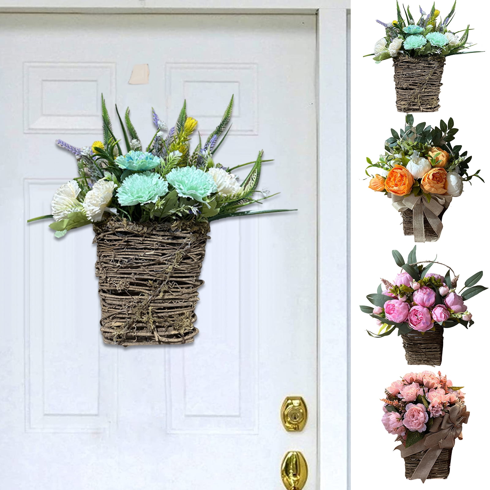 Fairnull Artificial Flower Basket Gorgeous Non-Withered Realistic ...