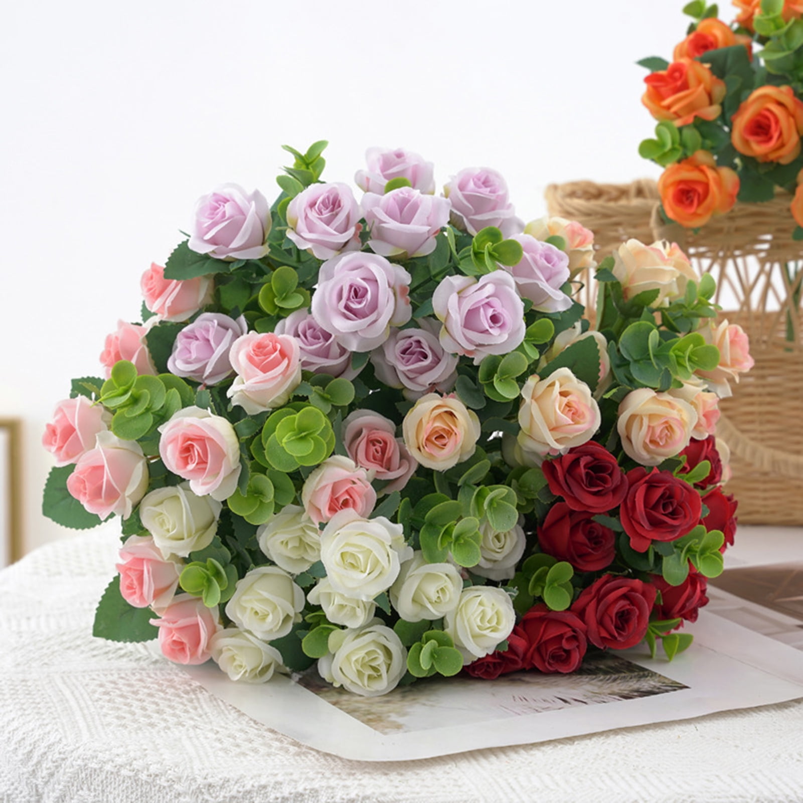 Fairnull Beautiful Artificial Flower Exquisite Faux Silk Flower ...