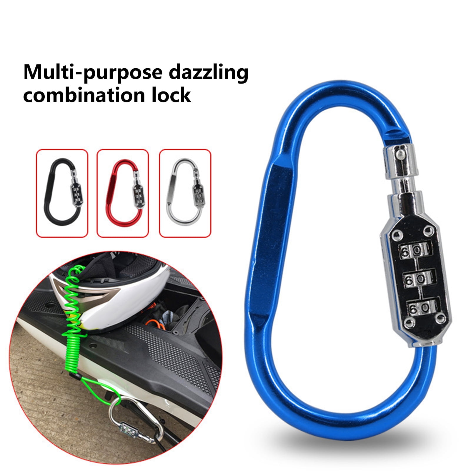 Fairnull Bicycle Anti-theft Lock Carabiner Design Set Password Safety ...