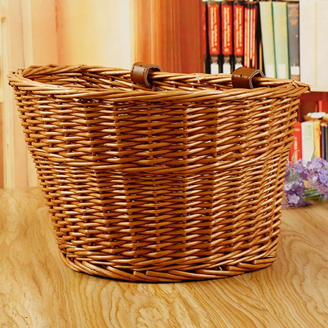 Fairnull Removable Wicker Bicycle Basket, Hand Woven, Large Capacity ...