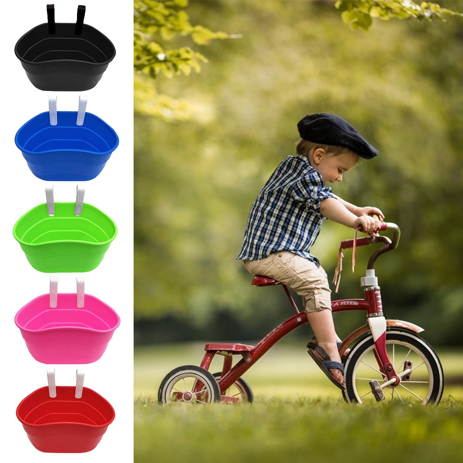 Fairnull Bicycle Scooter Basket Large Capacity Bright Color Smooth Edge ...