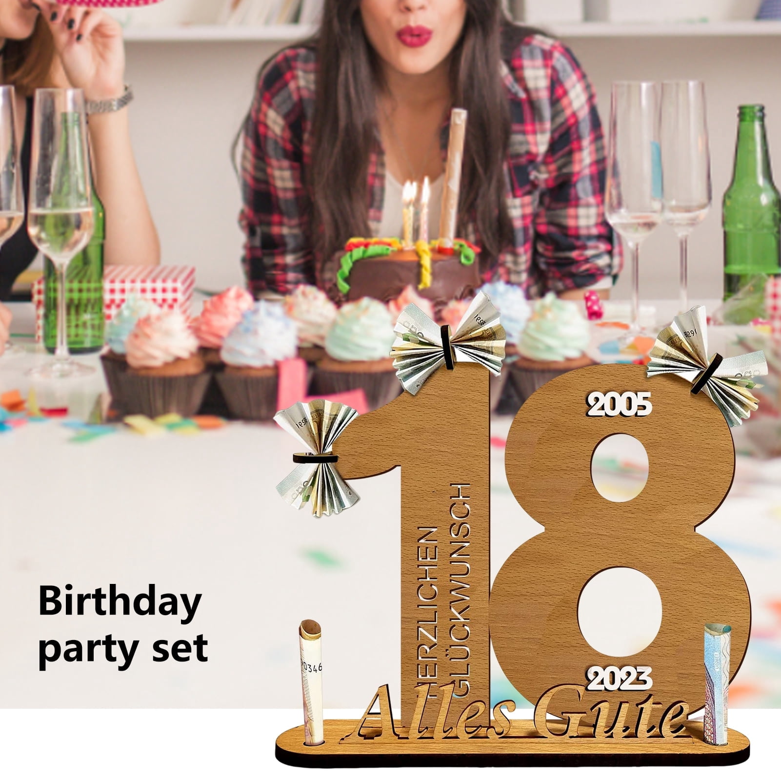 Fairnull Birthday Money Stand Big Number Best Wishes Letter Curved ...