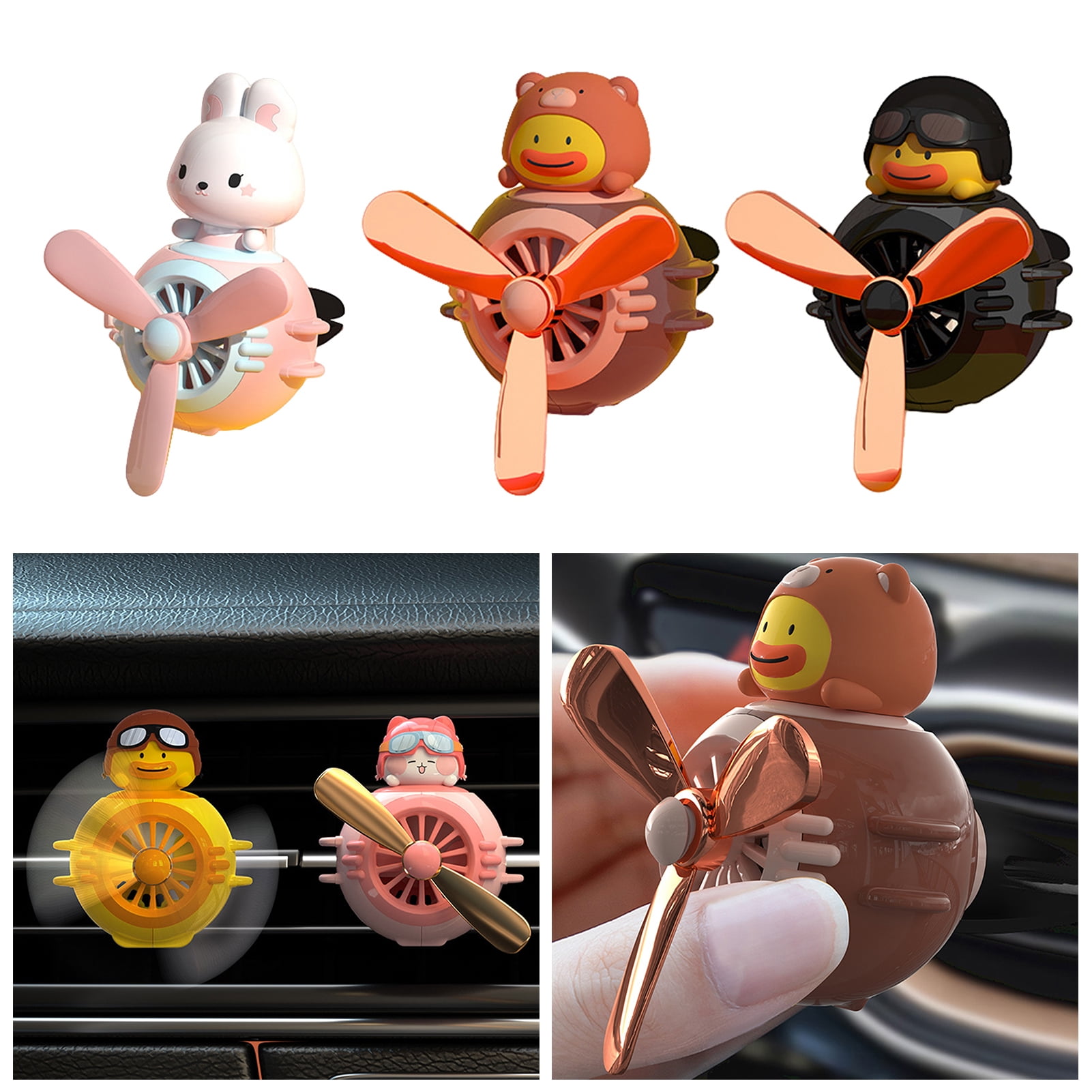 Fairnull Car Air Freshener Air Vent Mount Rotating Propeller Cartoon ...