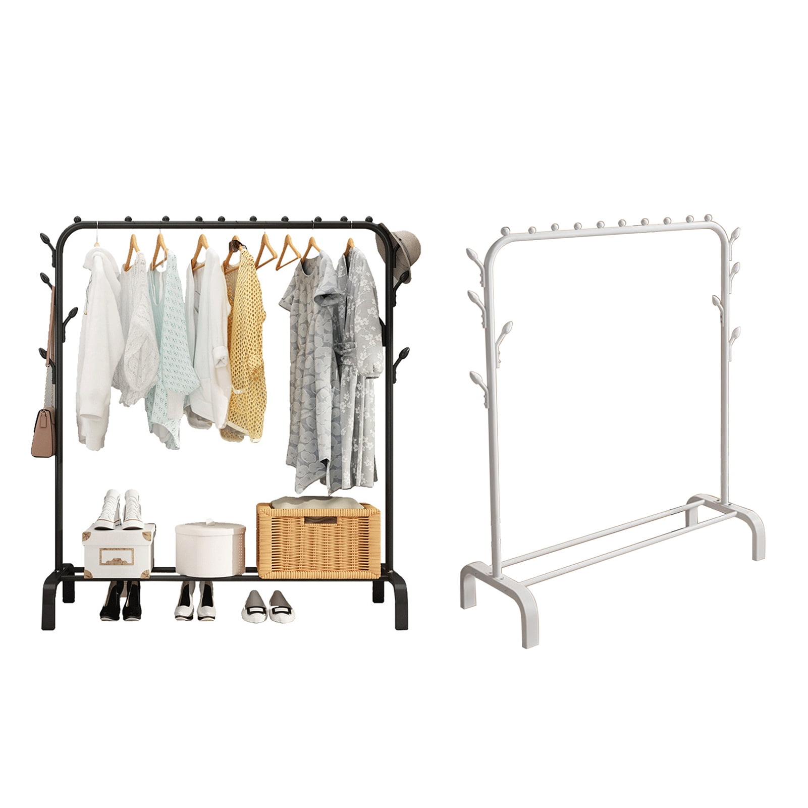 Fairnull Clothing Storage Shelf, Garment Storage Rack with Bottom Shelf ...