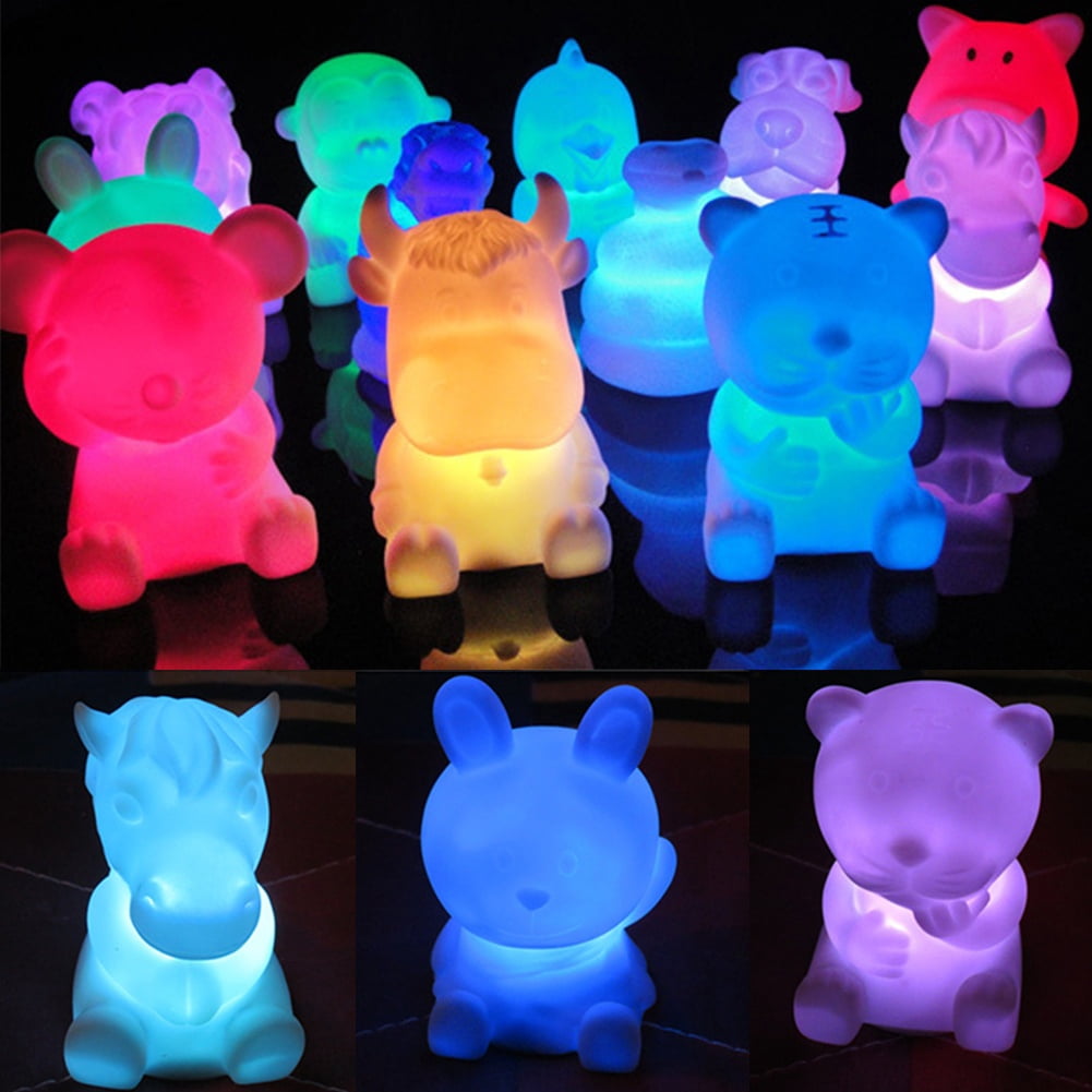 Fairnull Cute Chinese Zodiac Animal Shaped LED Flashing Color Changing ...