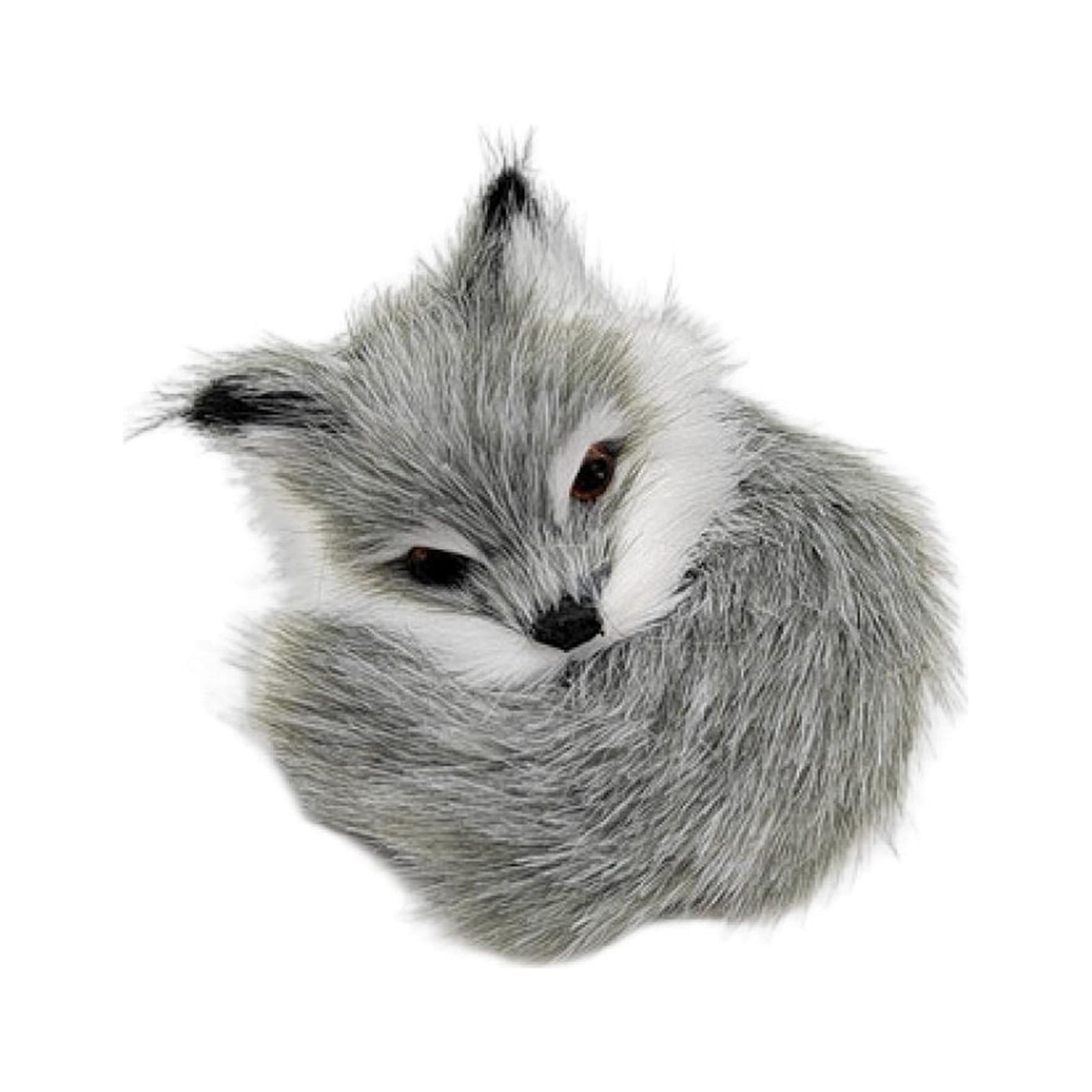 Fairnull Cute Simulation Fox Lovely Realistic Mini Animal Figure Plush ...