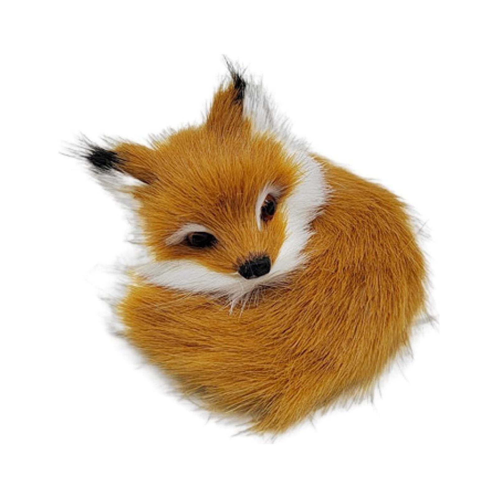 Fairnull Cute Simulation Fox Lovely Realistic Mini Animal Figure Plush ...