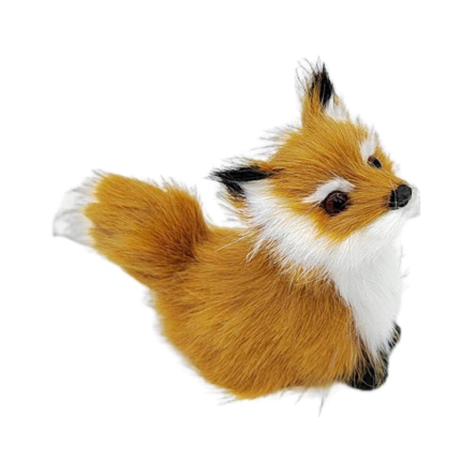 Fairnull Cute Simulation Fox Lovely Realistic Mini Animal Figure Plush ...