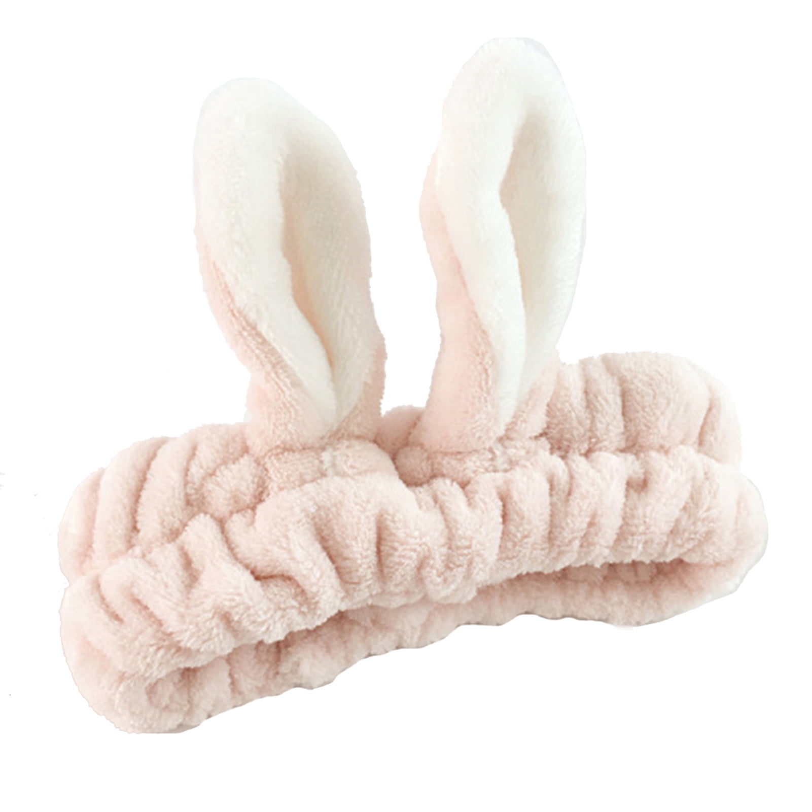 Fairnull Cute Women Rabbit Ears Plush Headband Face Washing Elastic ...