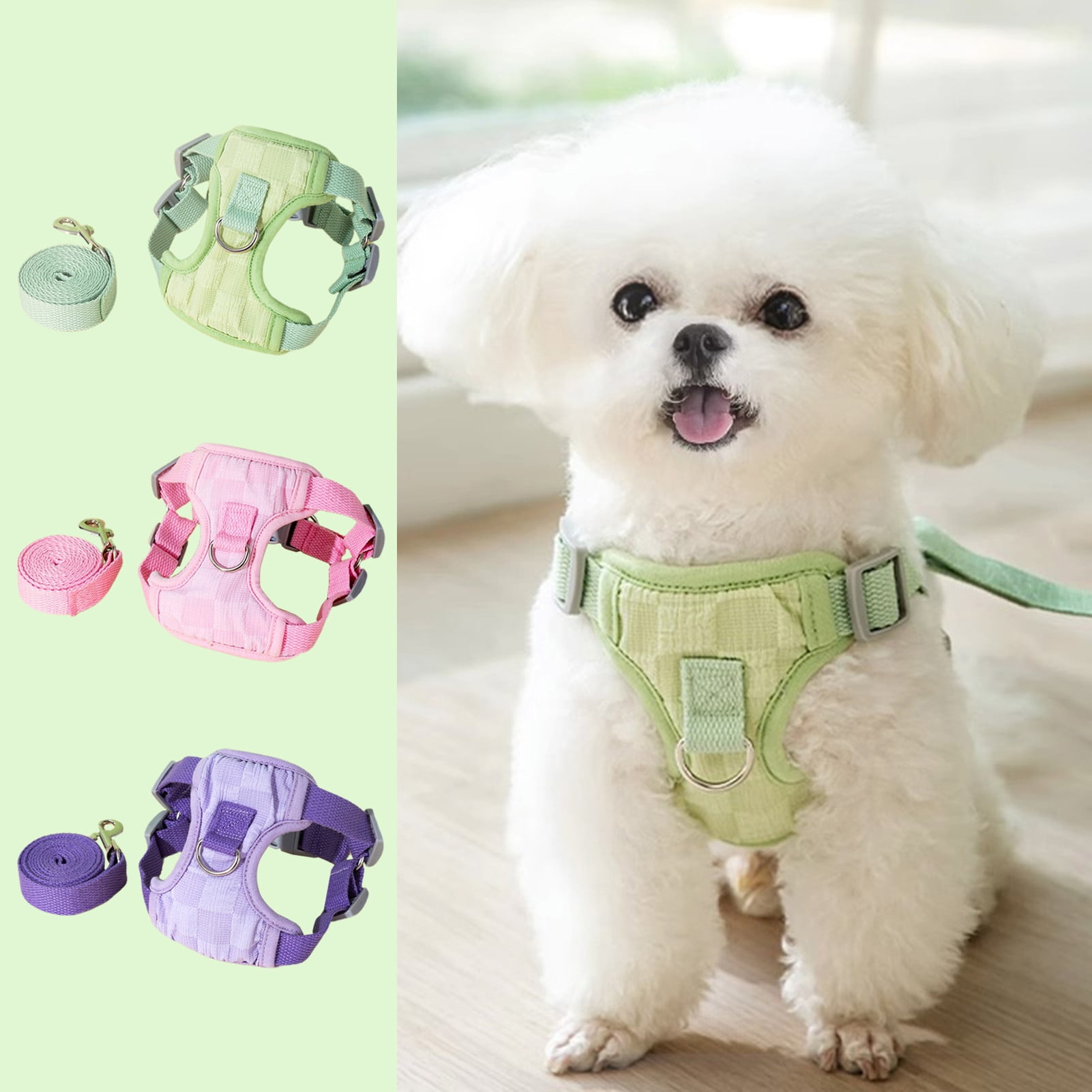 Fairnull Dog Harness Leash Set Escape Proof Vest Harness with Soft ...